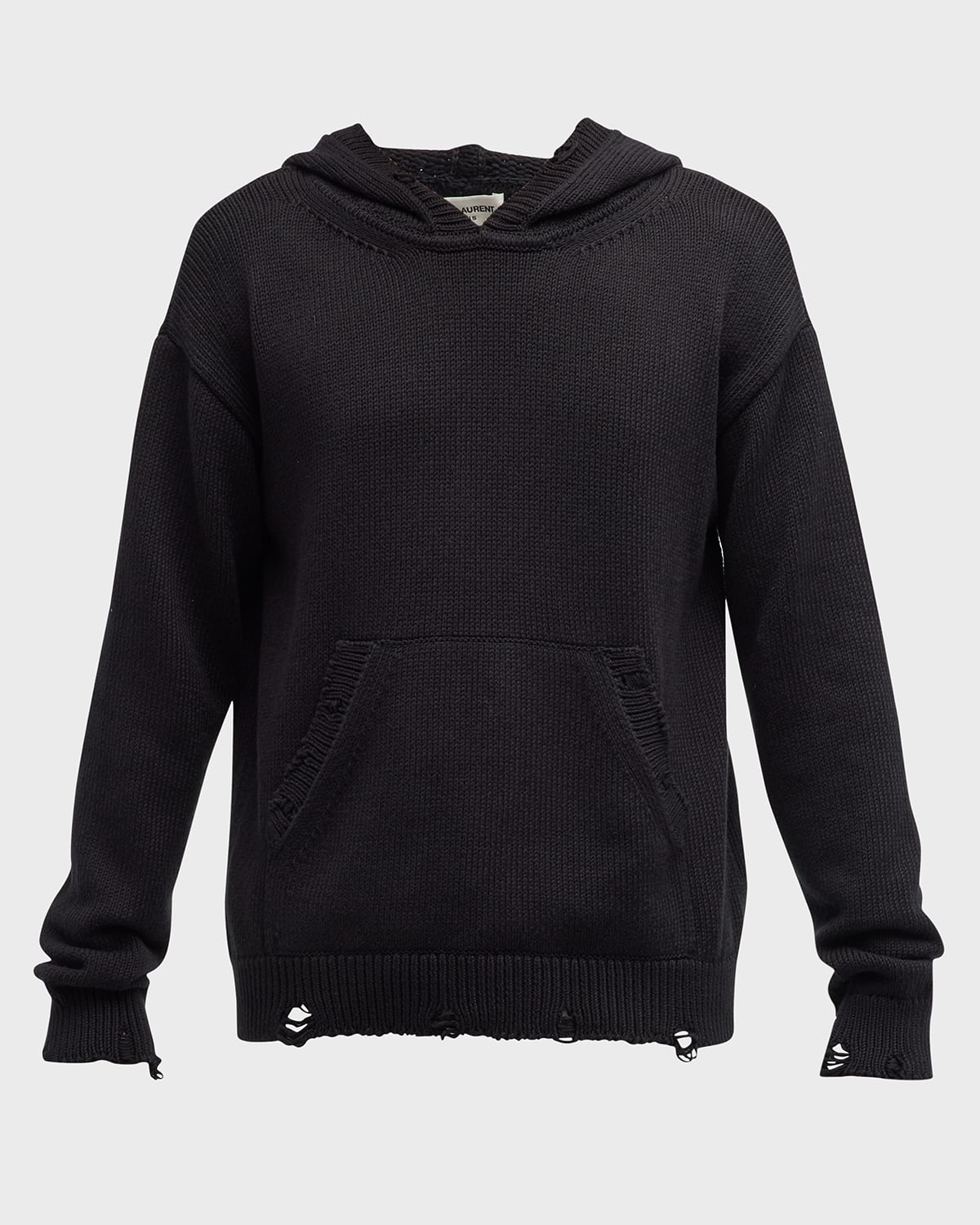 Givenchy Men's Destroyed Logo Pullover Hoodie | Neiman Marcus
