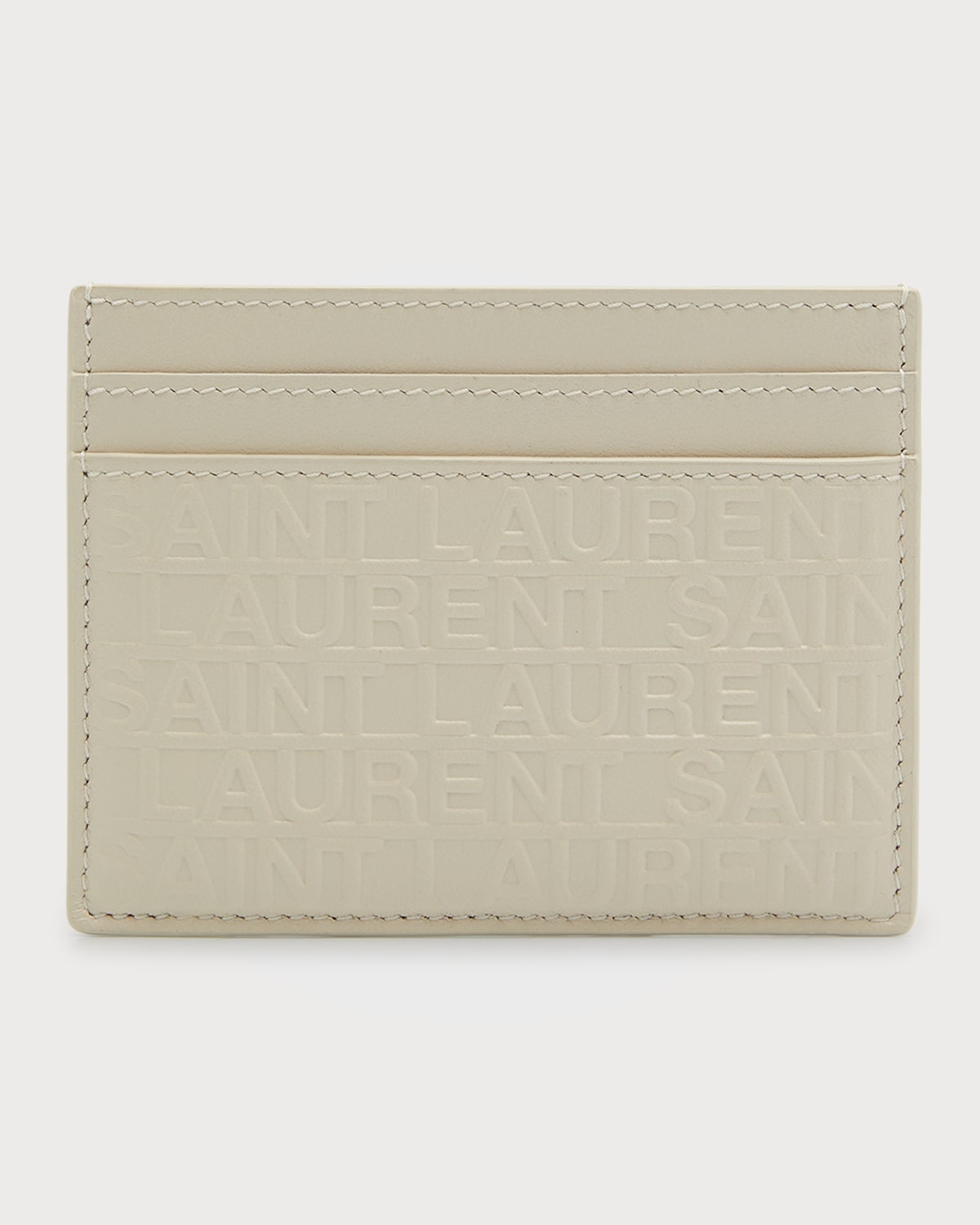 Saint Laurent Men's Grained Leather Card Holder | Neiman Marcus
