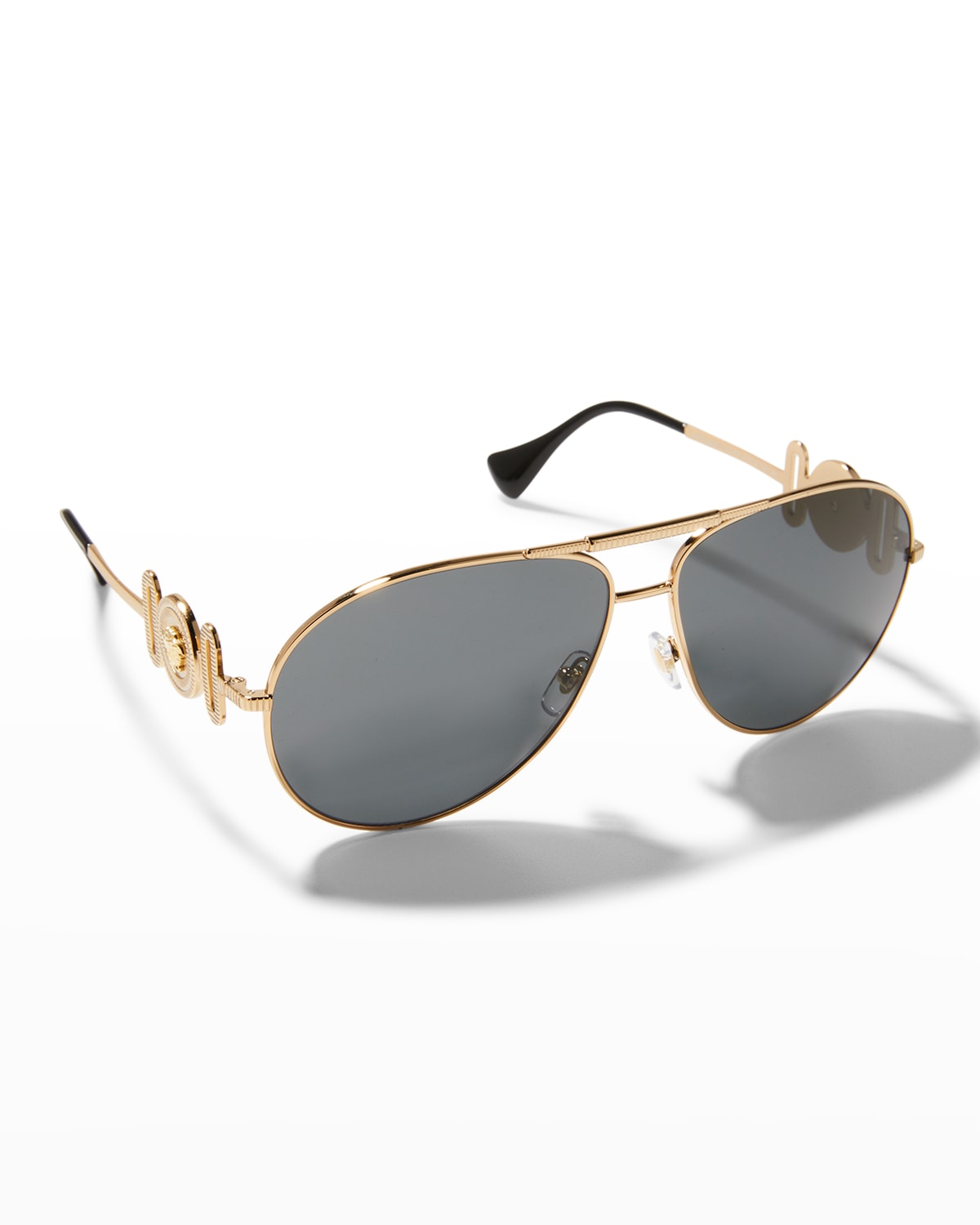 Versace Men's Medusa Head Metal Rectangle Sunglasses | Neiman Marcus