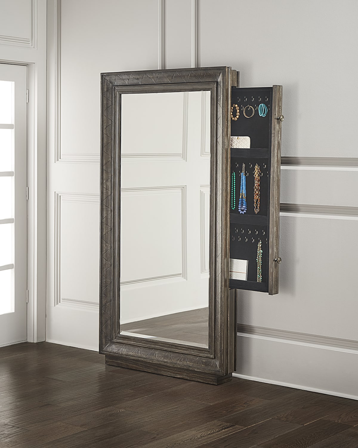 Hooker Furniture Big Sky Floor Mirror With Jewelry Storage | Neiman Marcus