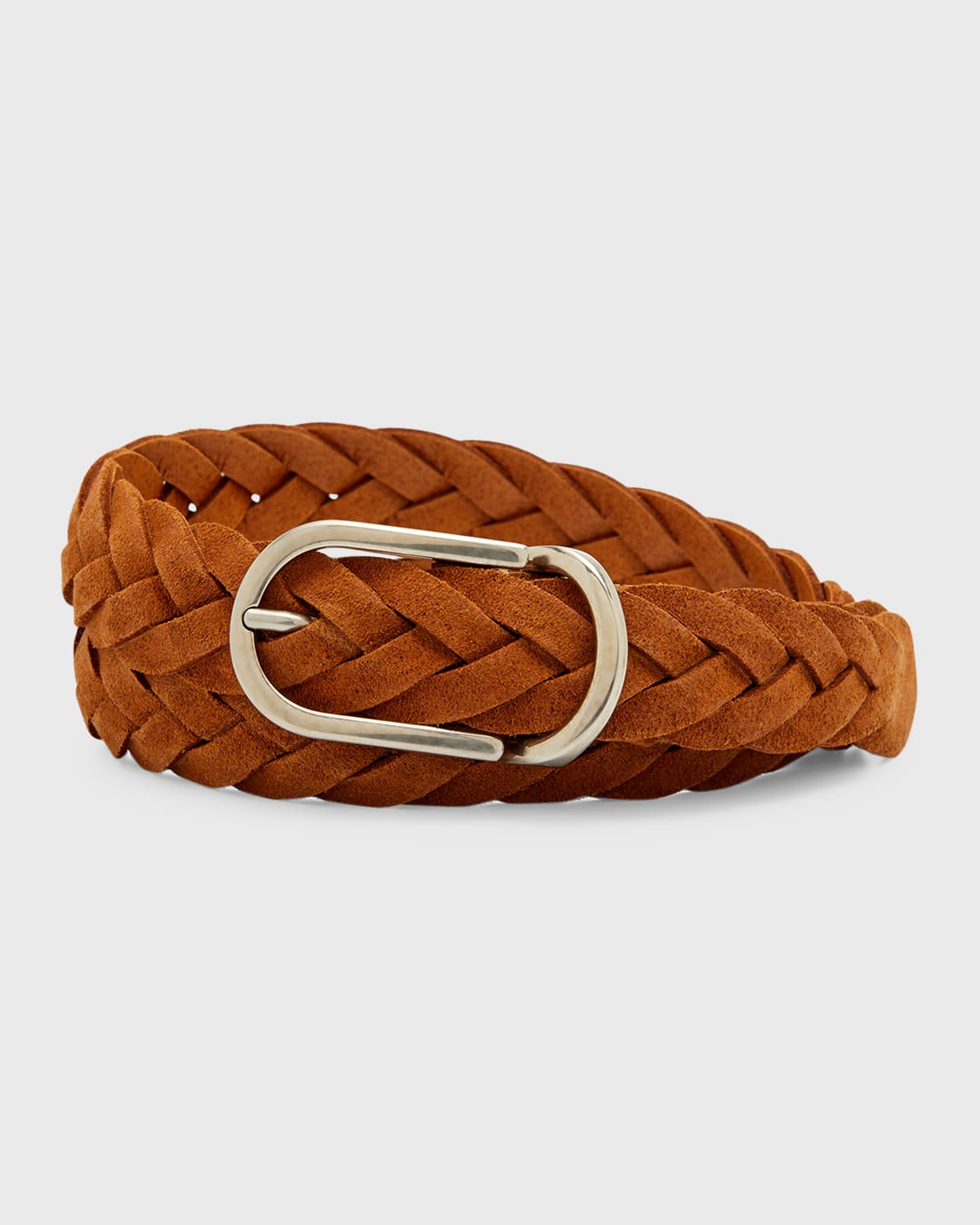 ZEGNA Men's Vendome Buckle Woven Leather Belt | Neiman Marcus