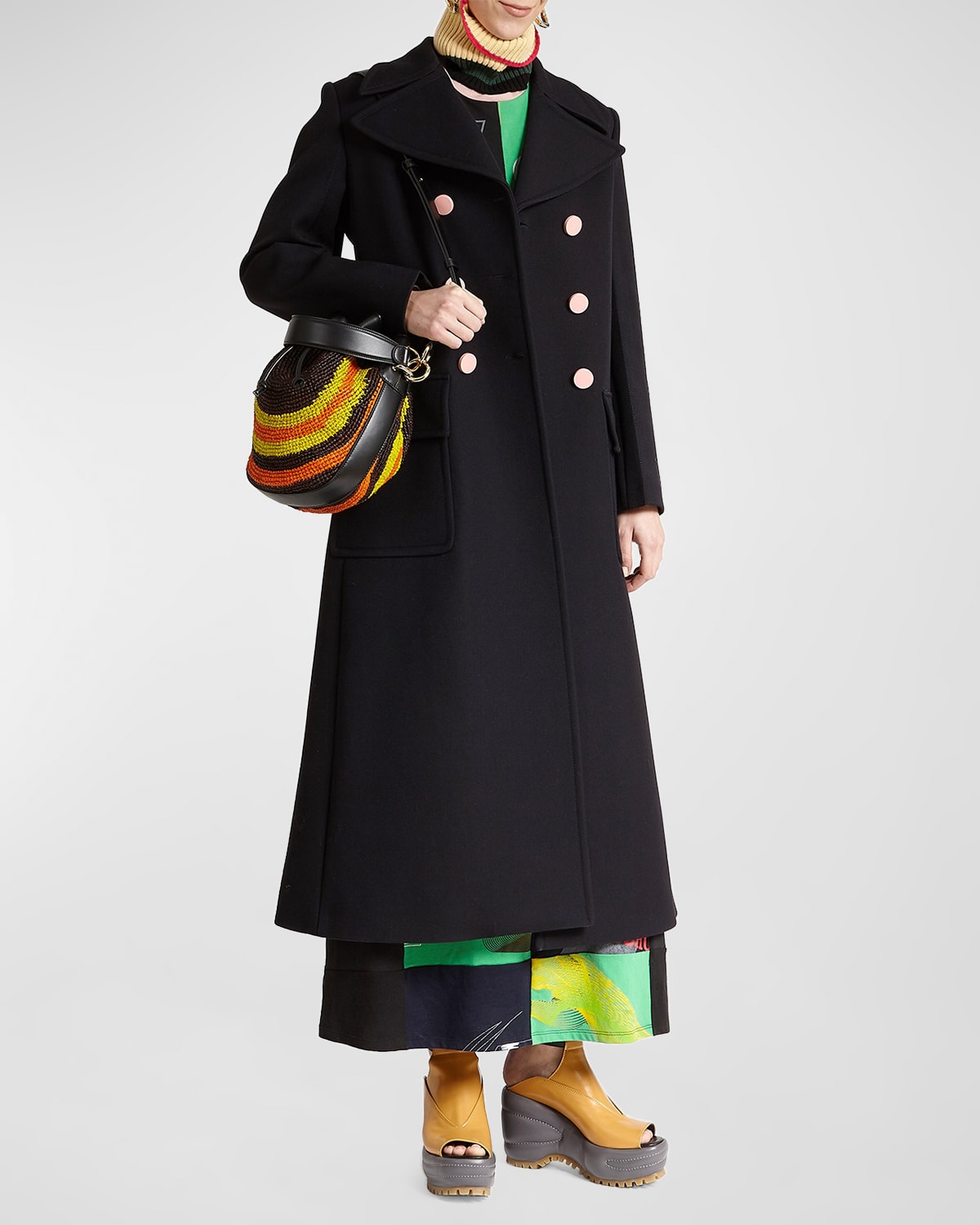 RECTO Double-Breasted Twill Coat | Neiman Marcus