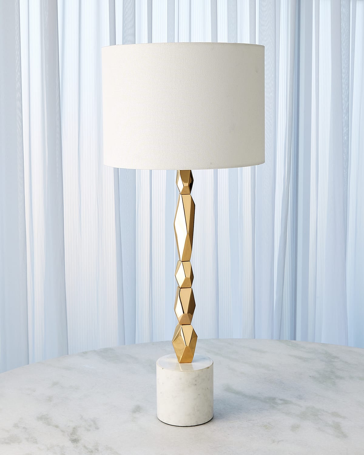 Global Views Marble Cylinder Table Lamp | Neiman Marcus