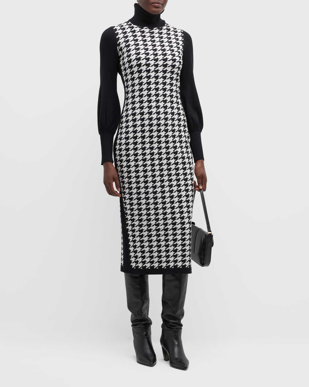 Grey/Ven Gia Sleeveless Turtleneck Midi Dress | Neiman Marcus