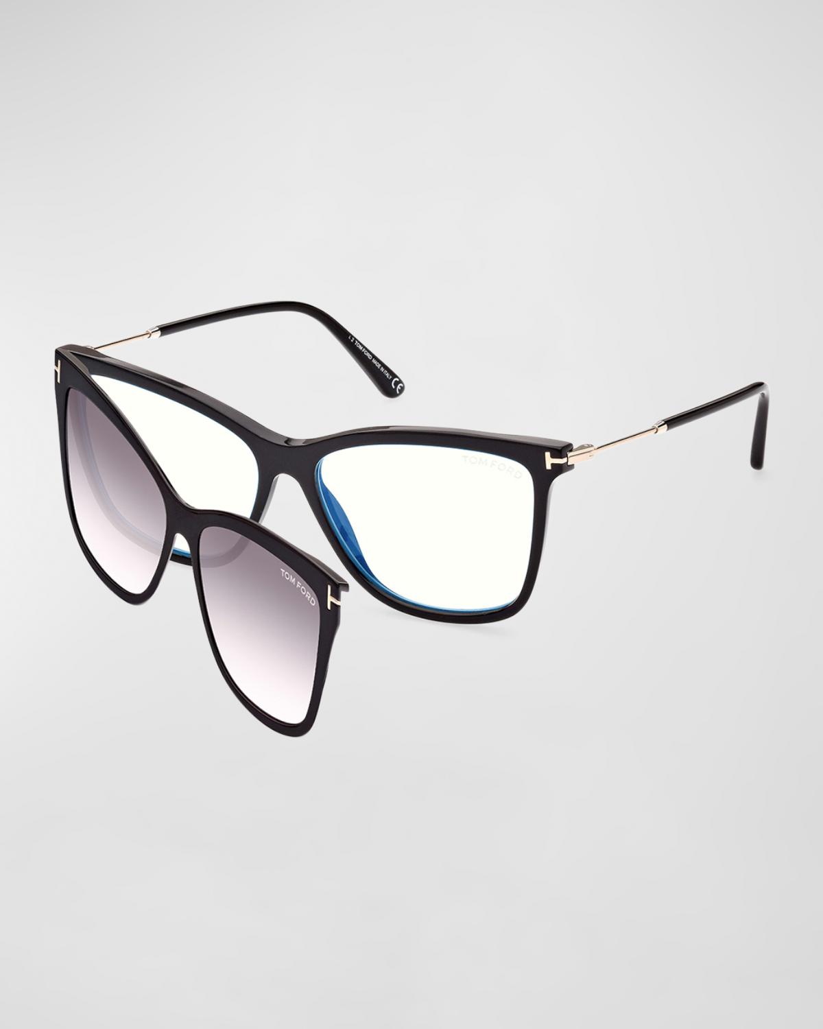 Tom Ford Blue Block Acetate Cat Eye Optical Glasses Neiman Marcus