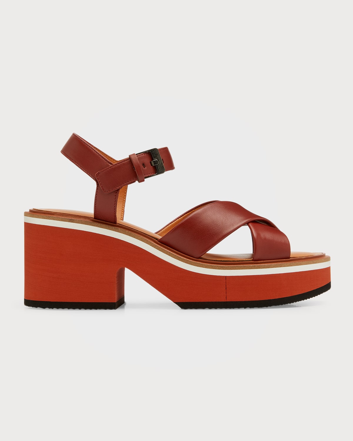 Clergerie Paris Dayna Metallic Ankle-Strap Platform Sandals | Neiman Marcus