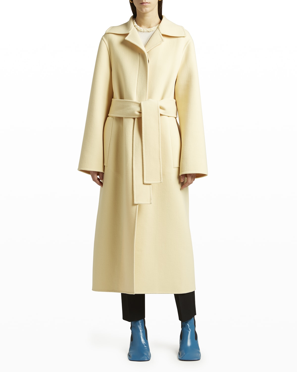 Courreges Heritage Belted Brushed-Wool Coat | Neiman Marcus