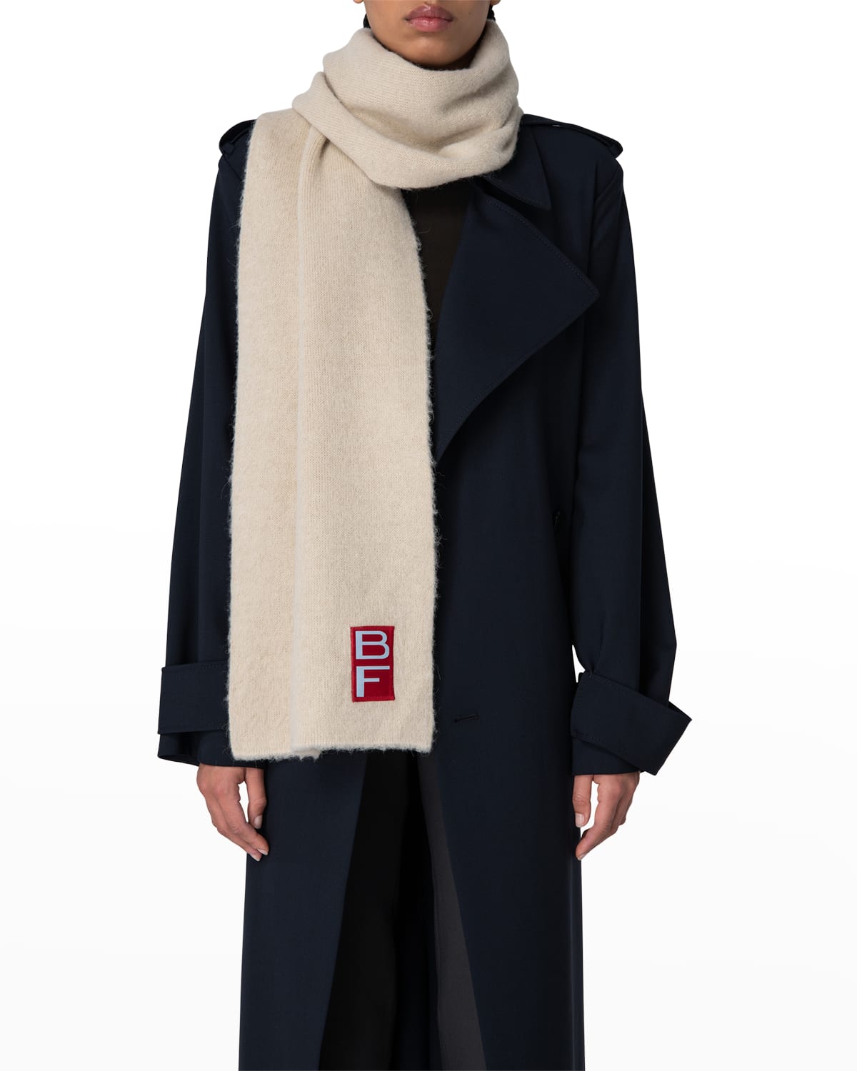 BY FAR Jacquard Grid Wool Scarf | Neiman Marcus