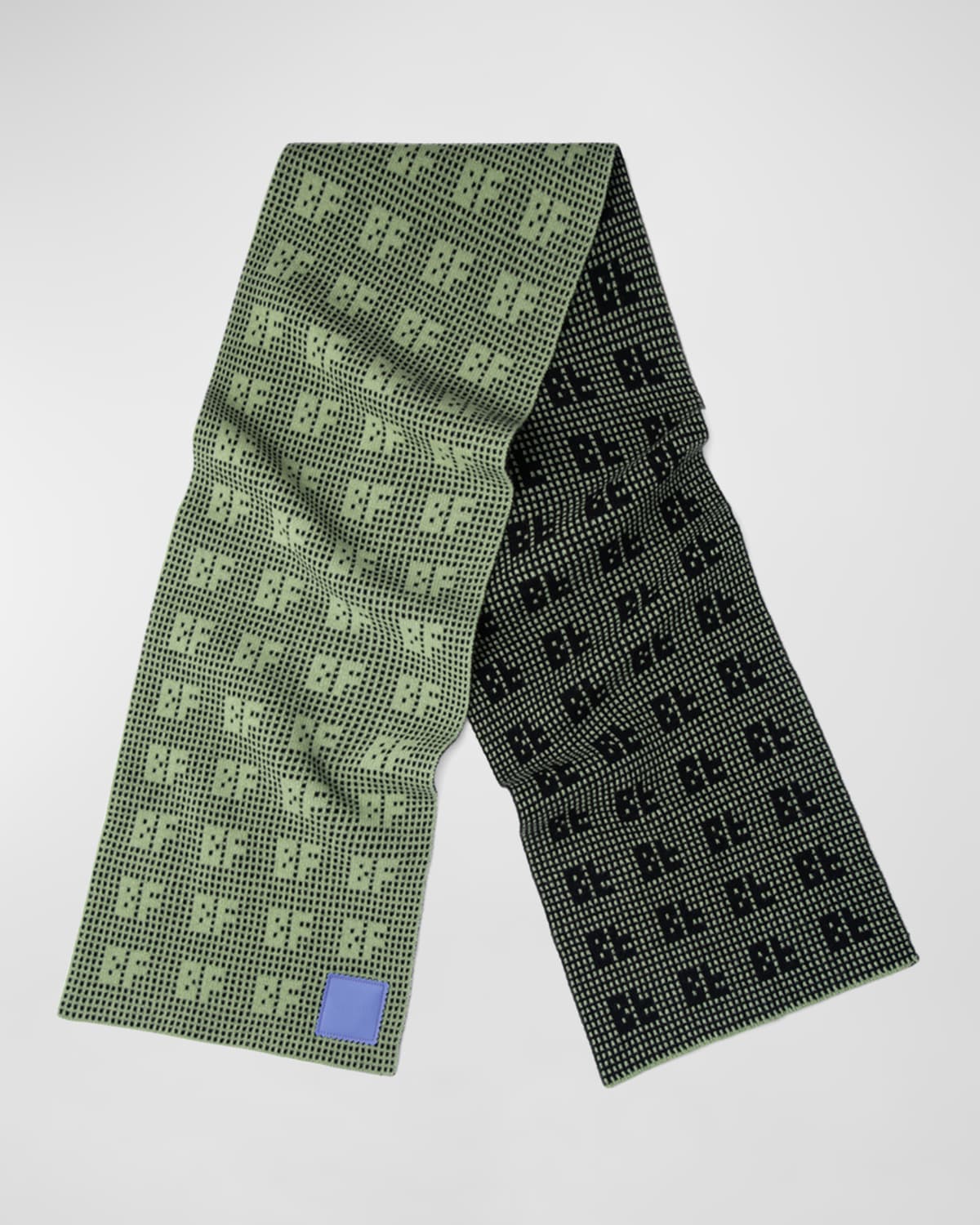 BY FAR Jacquard Grid Wool Scarf | Neiman Marcus