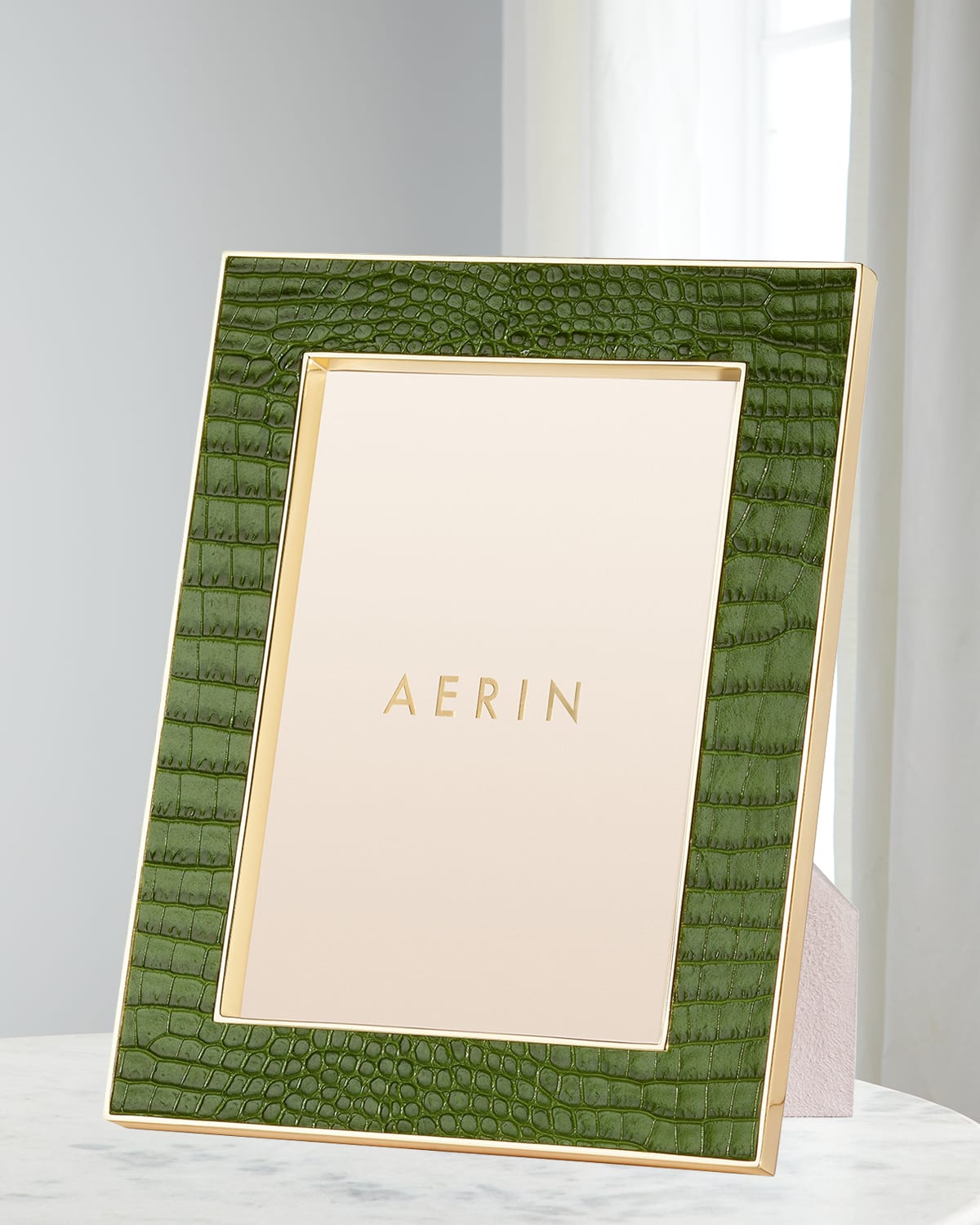 AERIN Classic Croc Leather Frame, 4" x 6" | Neiman Marcus