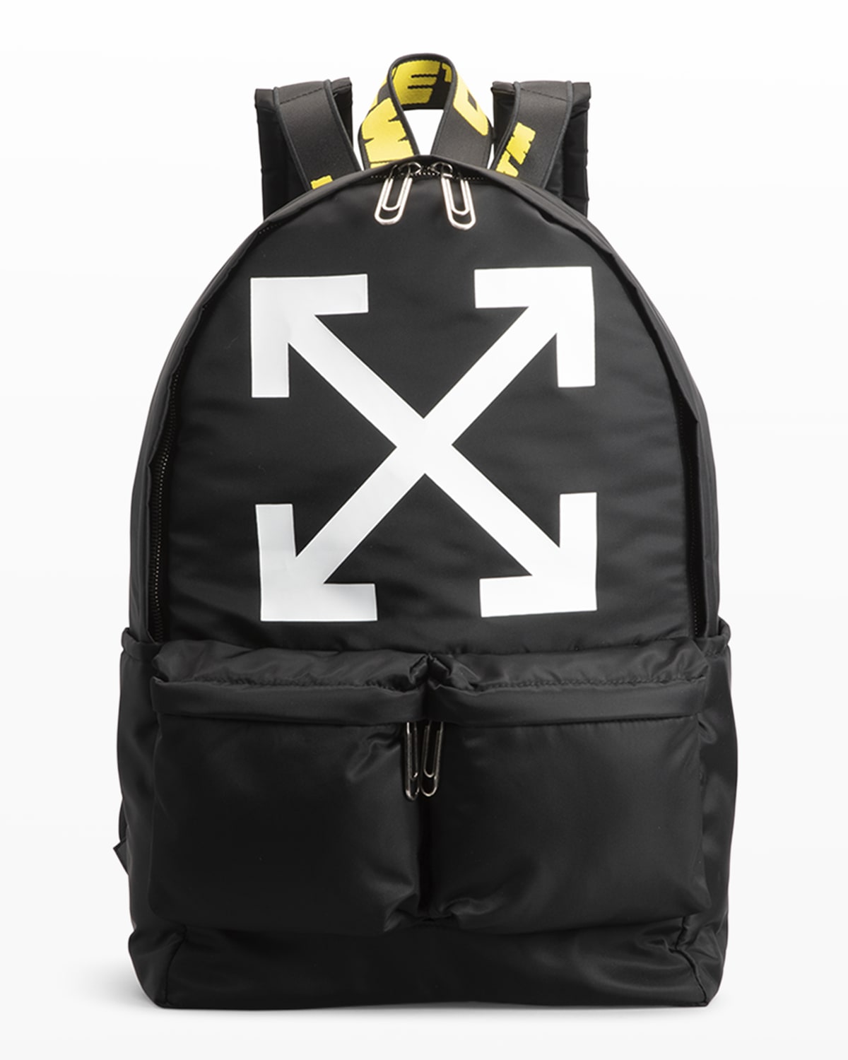 Off-White Men's Allover Arrow Logo Backpack | Neiman Marcus