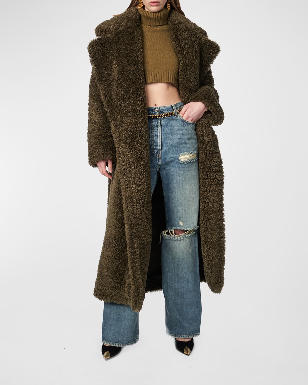 Ronny Kobo Toni Faux Fur Open-Front Coat | Neiman Marcus