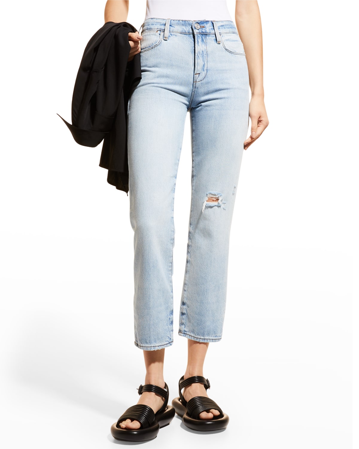 FRAME Le Original Front-Cuff Cropped Jeans | Neiman Marcus