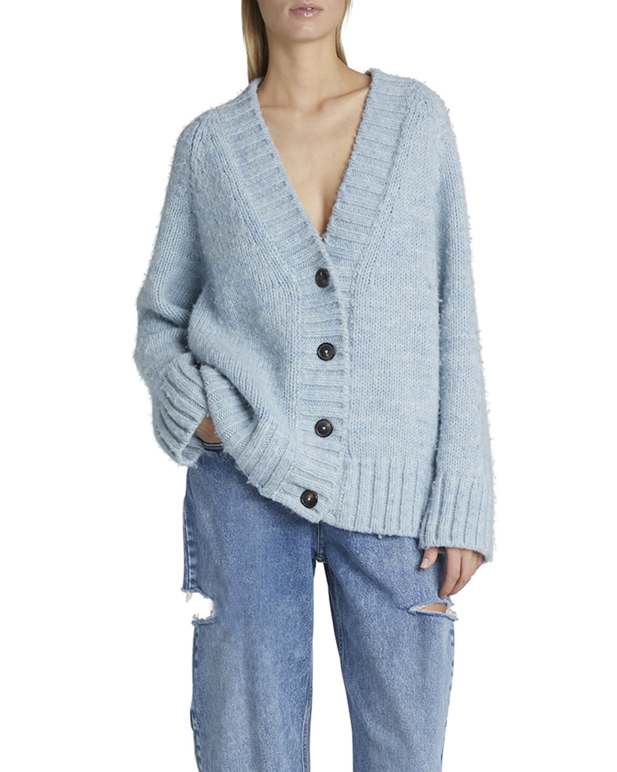 LoveShackFancy Emilie Short Alpaca-Blend Cardigan | Neiman Marcus