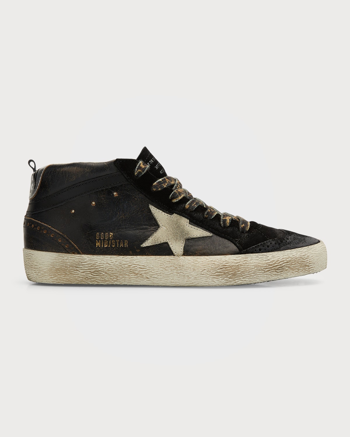 Golden Goose Mid Star Iridescent Glitter Wing-Tip Sneakers | Neiman Marcus