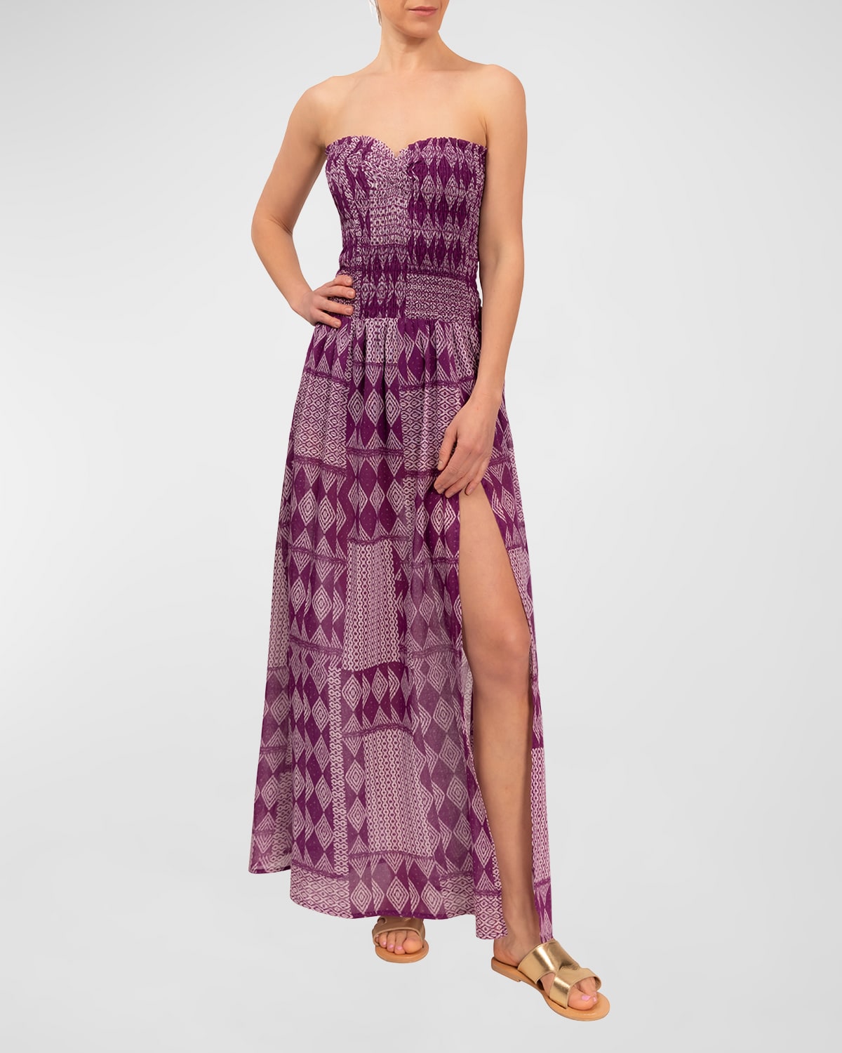 Everyday Ritual Morgan Strapless Smocked Maxi Dress | Neiman Marcus