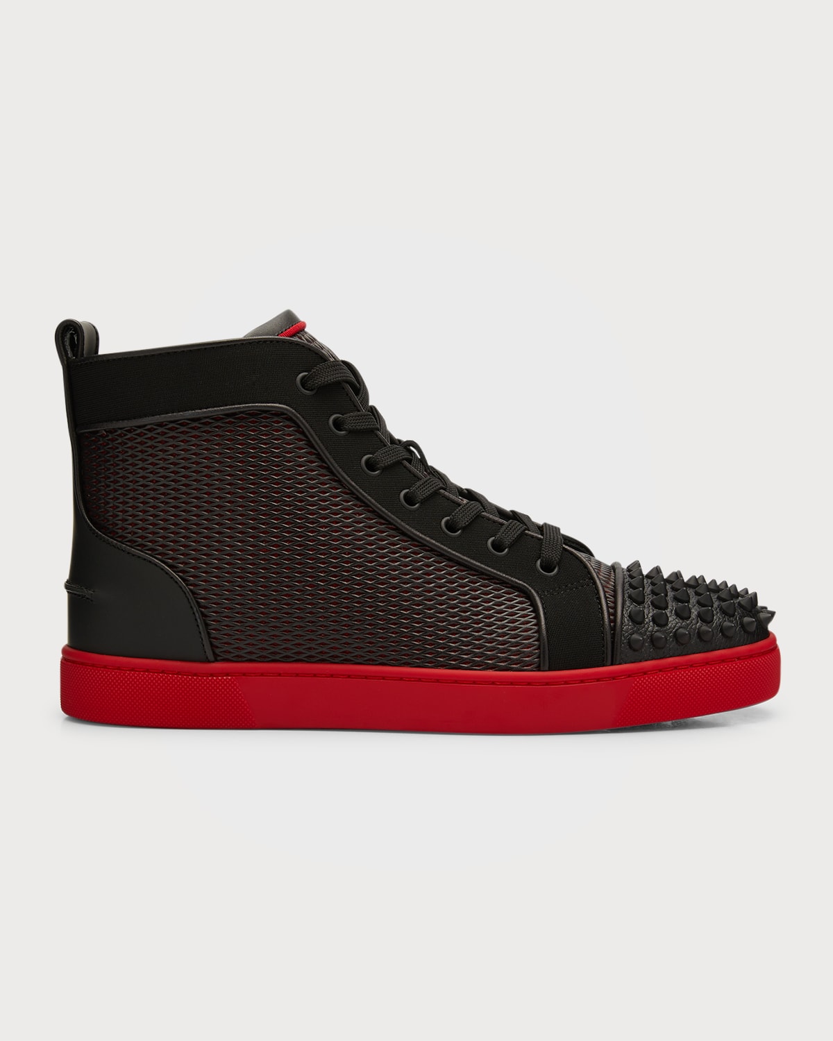 Christian Louboutin Men's Lou Spikes High-Top Sneakers | Neiman Marcus