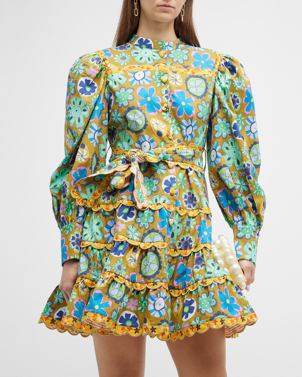 Derek Lam 10 Crosby Satina Button-Front Mini Dress | Neiman Marcus