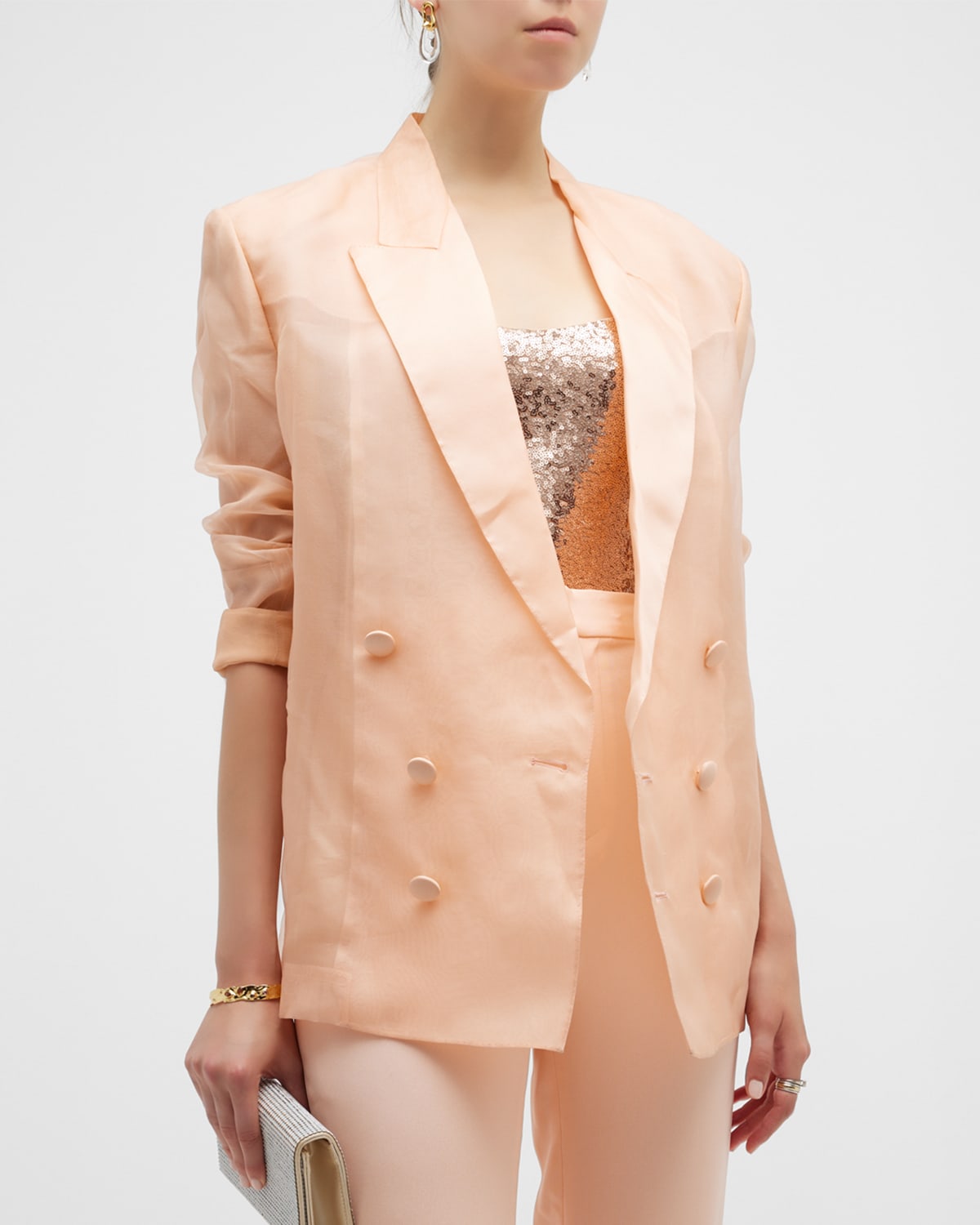 Cami NYC Pacey Double-Breasted Silk Blazer | Neiman Marcus