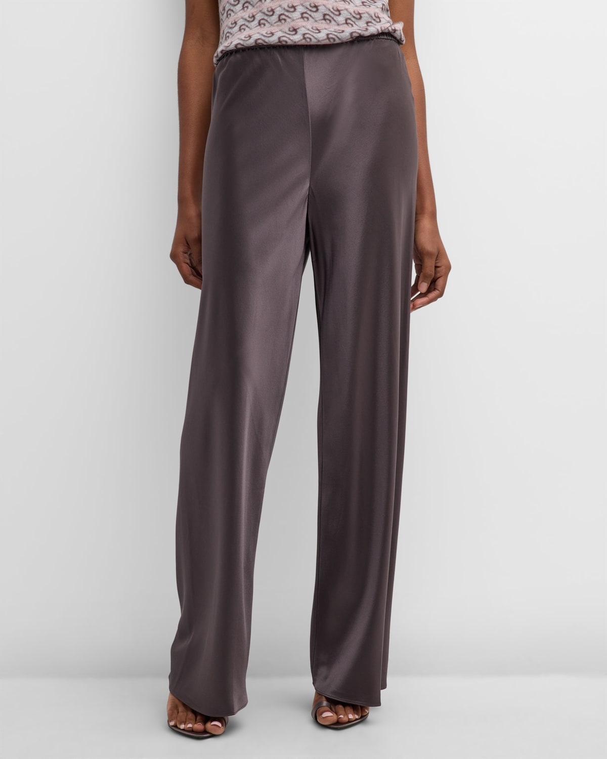 INTERIOR Arthur Straight-Leg Silk Pull-On Pants | Neiman Marcus