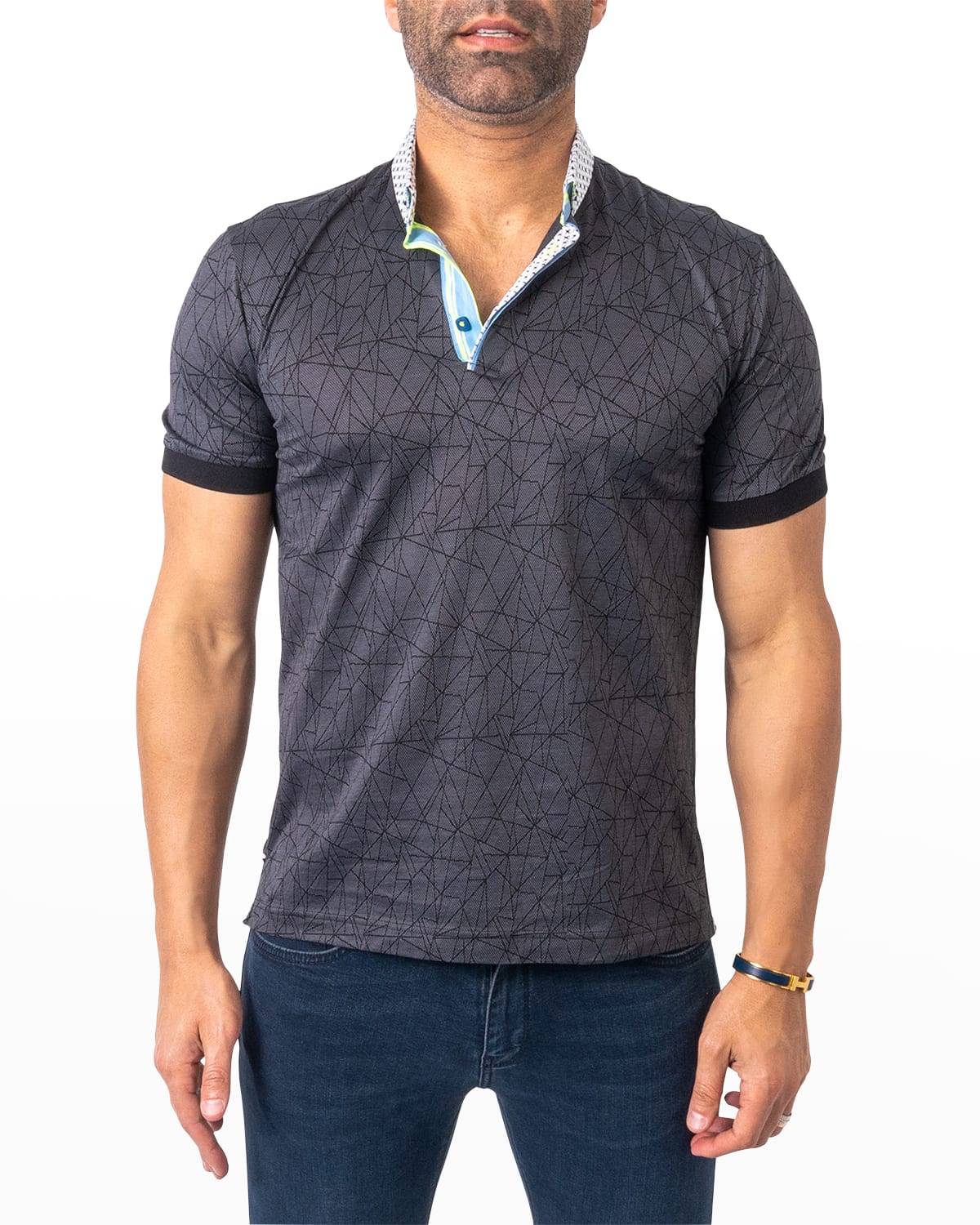 Maceoo Men's Mozart Luxe Colorblock Polo Shirt | Neiman Marcus