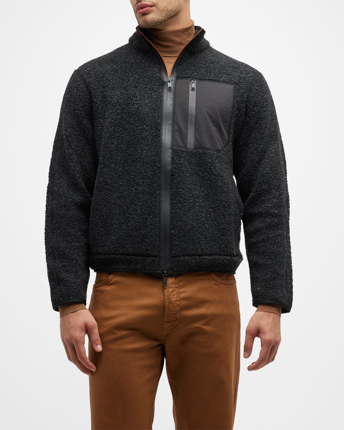 dunhill Men's Full-Zip Fleece Track Jacket | Neiman Marcus