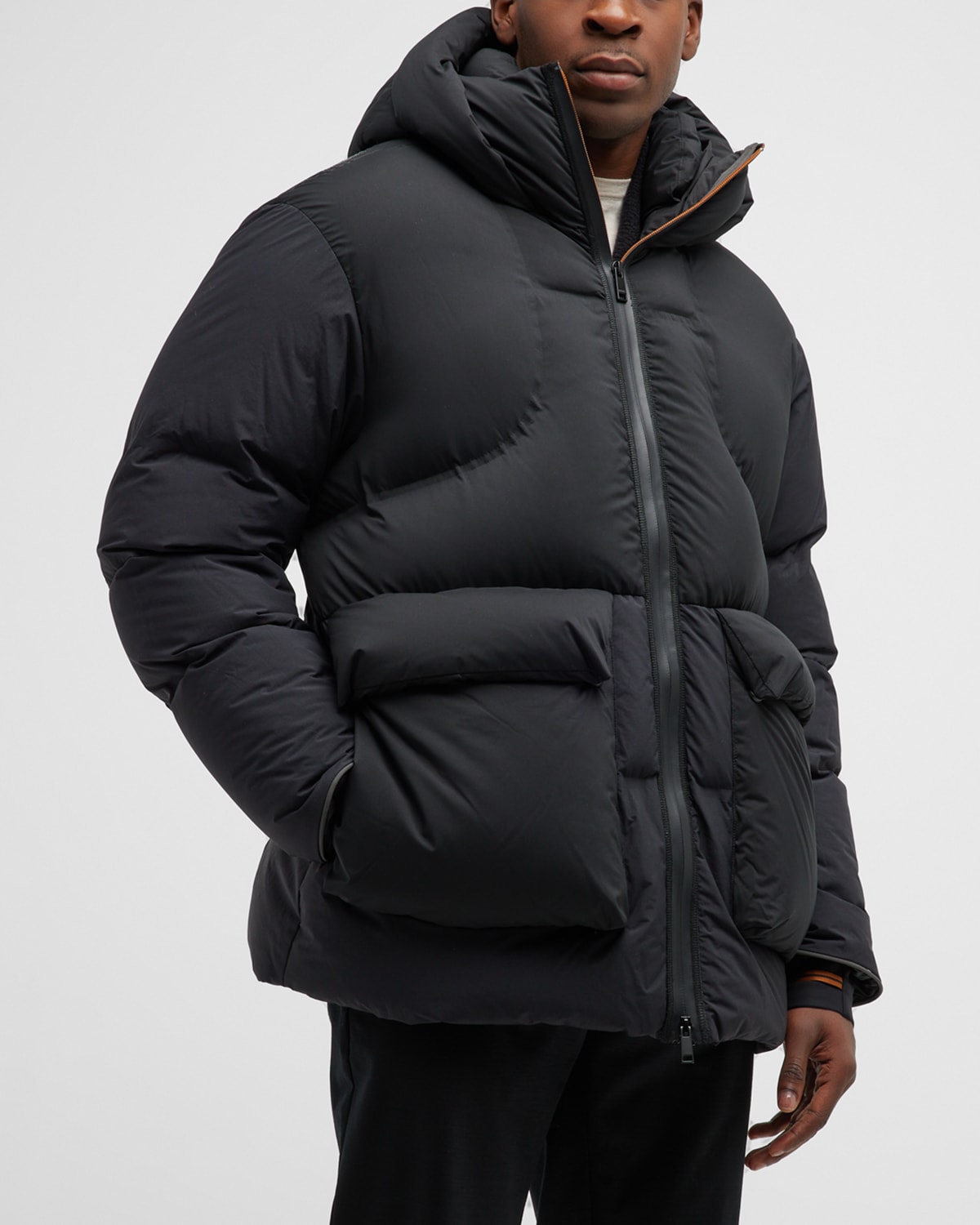 Corneliani Men's Mixed-Media Down Jacket | Neiman Marcus
