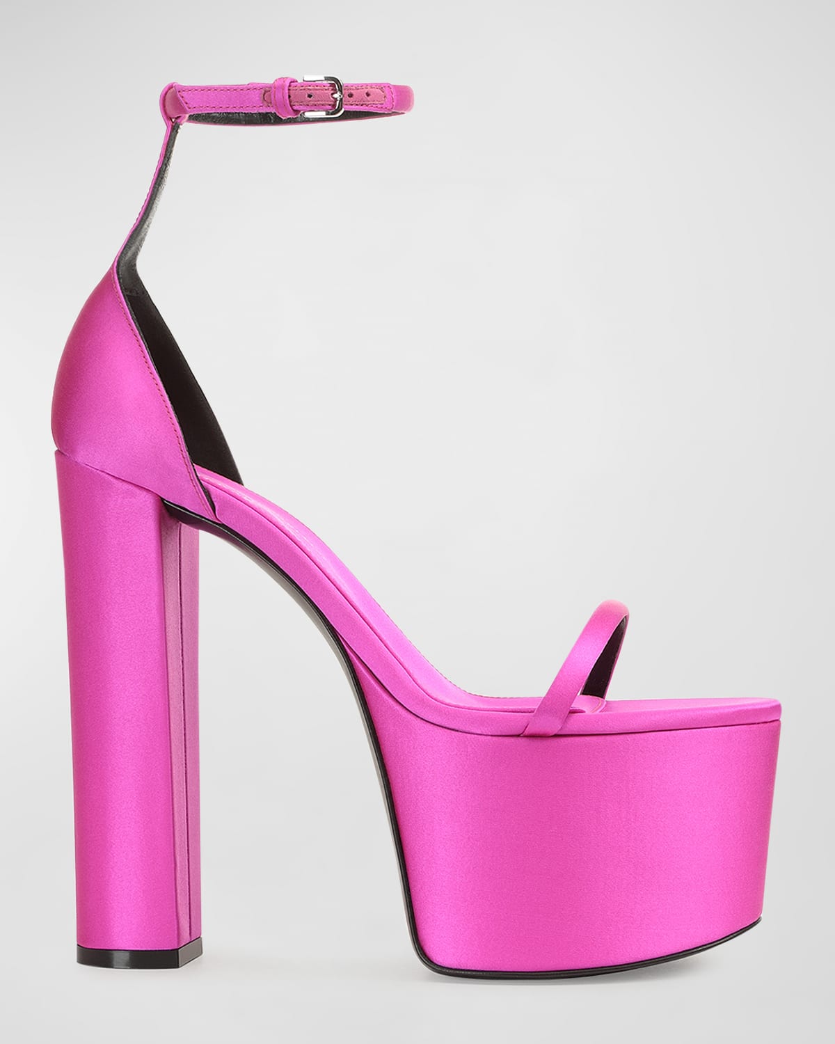 Stuart Weitzman Skyhigh Metallic Ankle-Strap Platform Sandals | Neiman ...