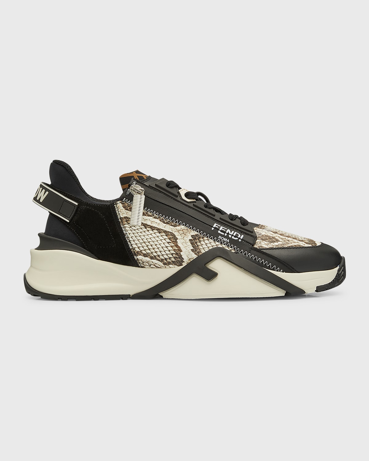 Fendi Men's FF Flow Mid-Top Sneakers | Neiman Marcus