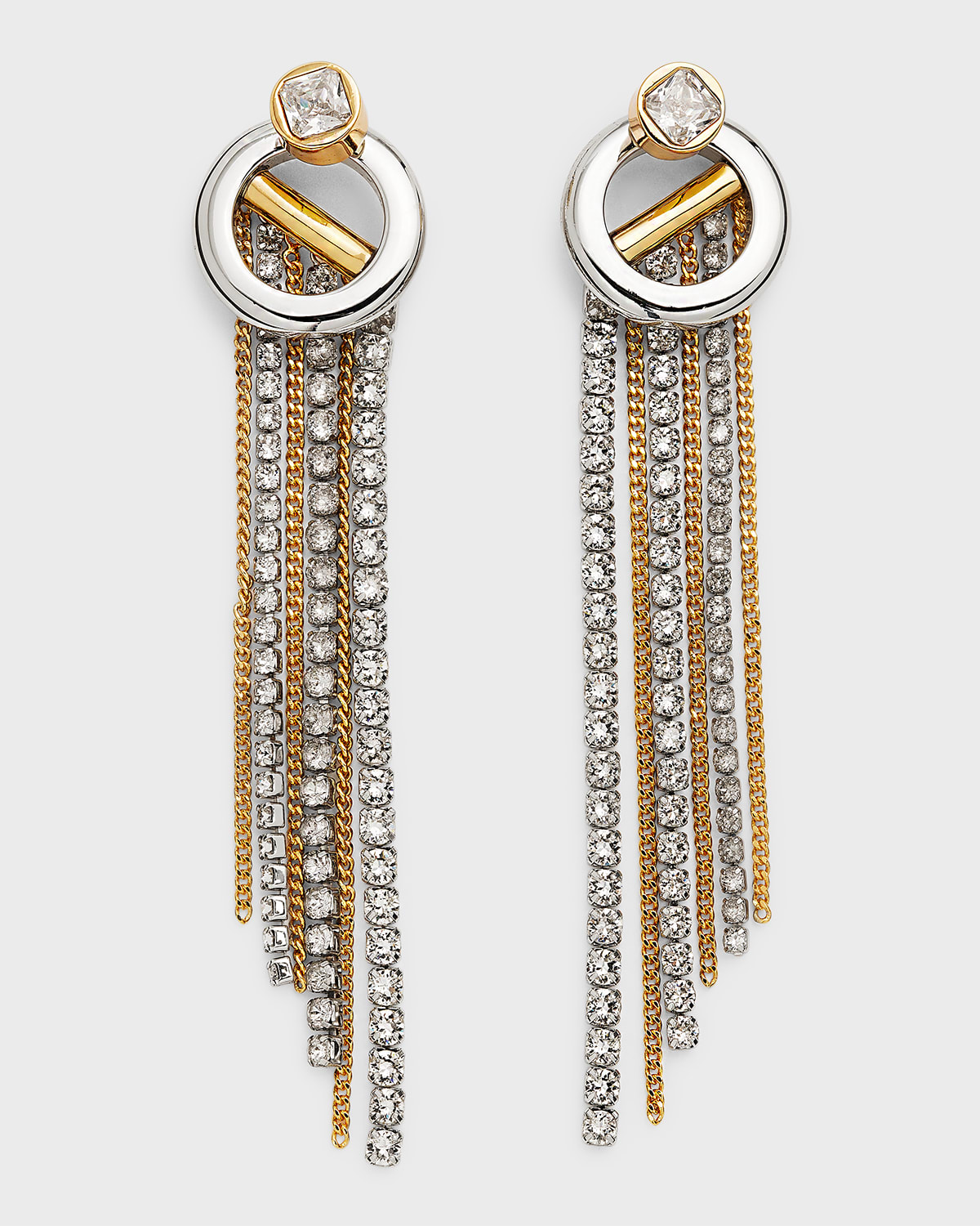 DEMARSON Crystal Pavé Rachel Drop Hoop Earrings | Neiman Marcus