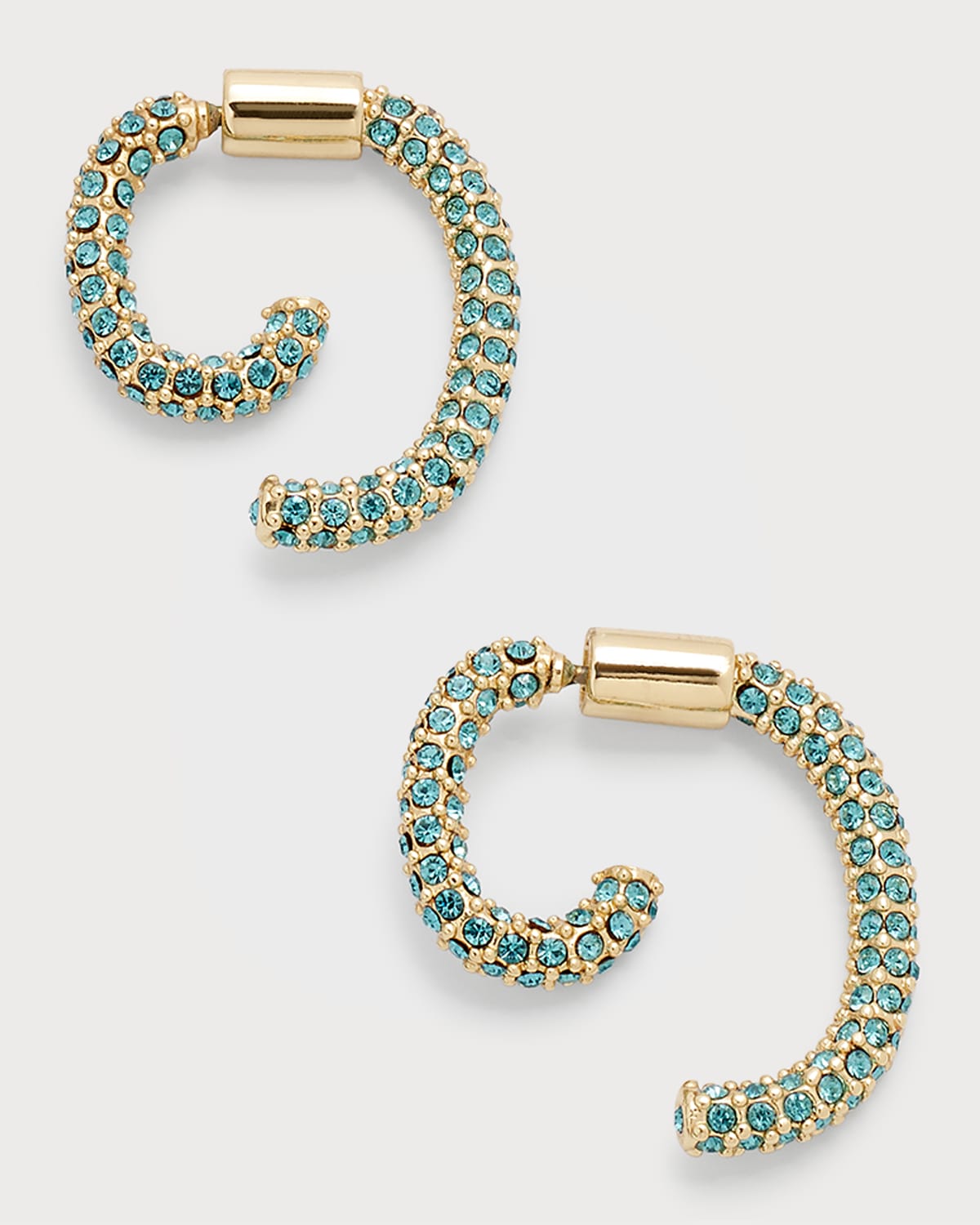 DEMARSON Allover Pave Mini Luna Earrings | Neiman Marcus
