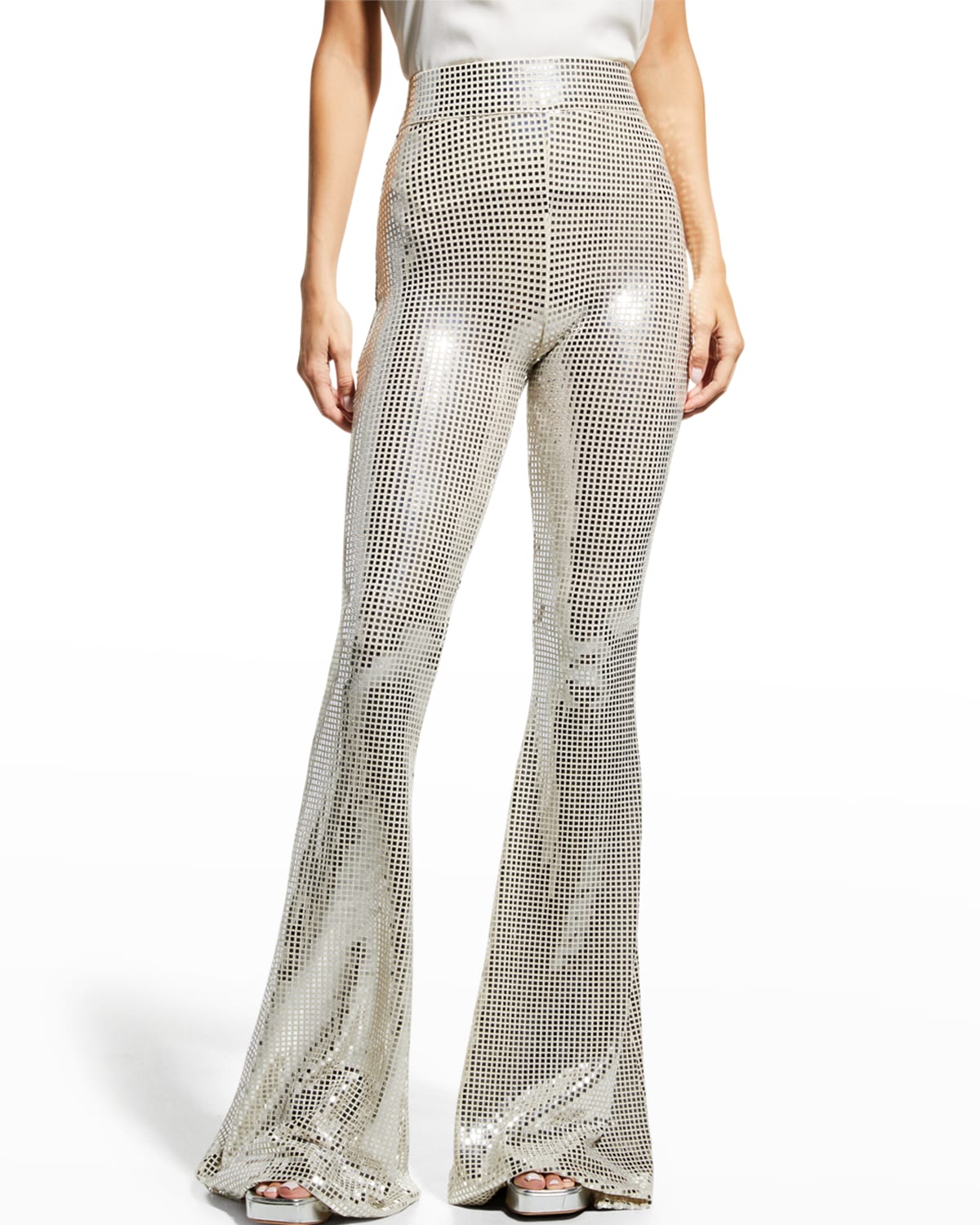 The New Arrivals by Ilkyaz Ozel Colette Jaguar-Print Sequin Flare Pants ...