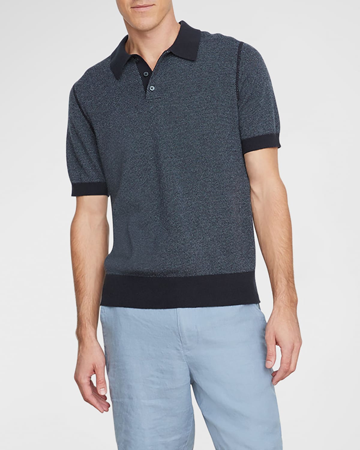 Vince Men's Boiled Cashmere Polo Shirt | Neiman Marcus