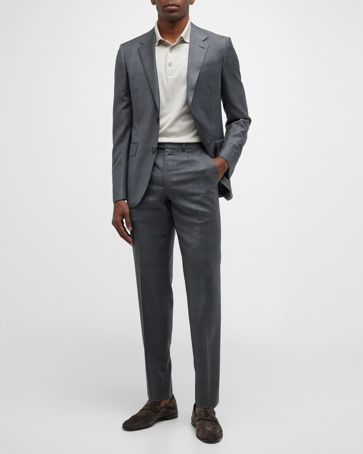 ZEGNA Men's Solid Wool Twill Suit | Neiman Marcus