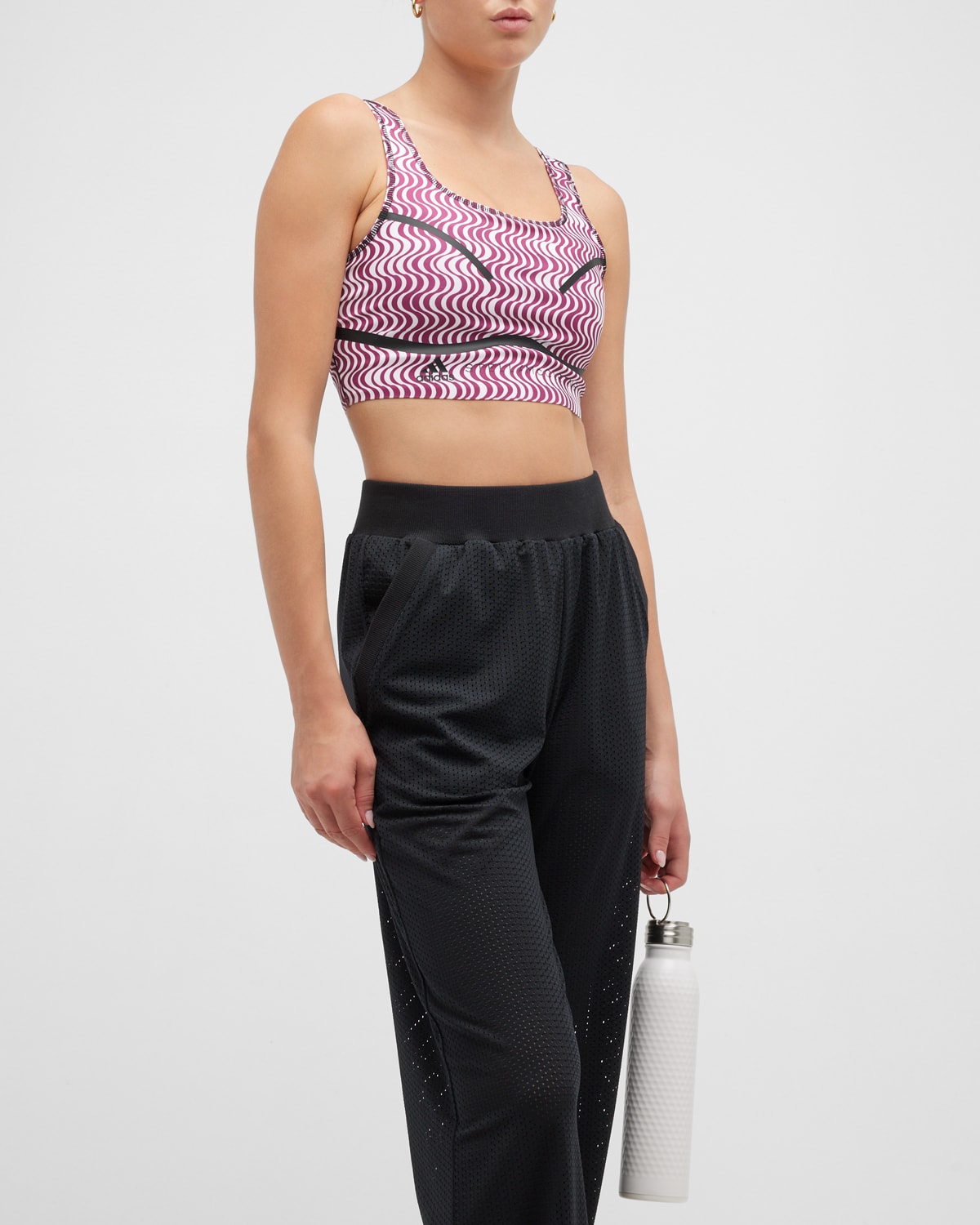 adidas by Stella McCartney Shiny Training Crop Top | Neiman Marcus