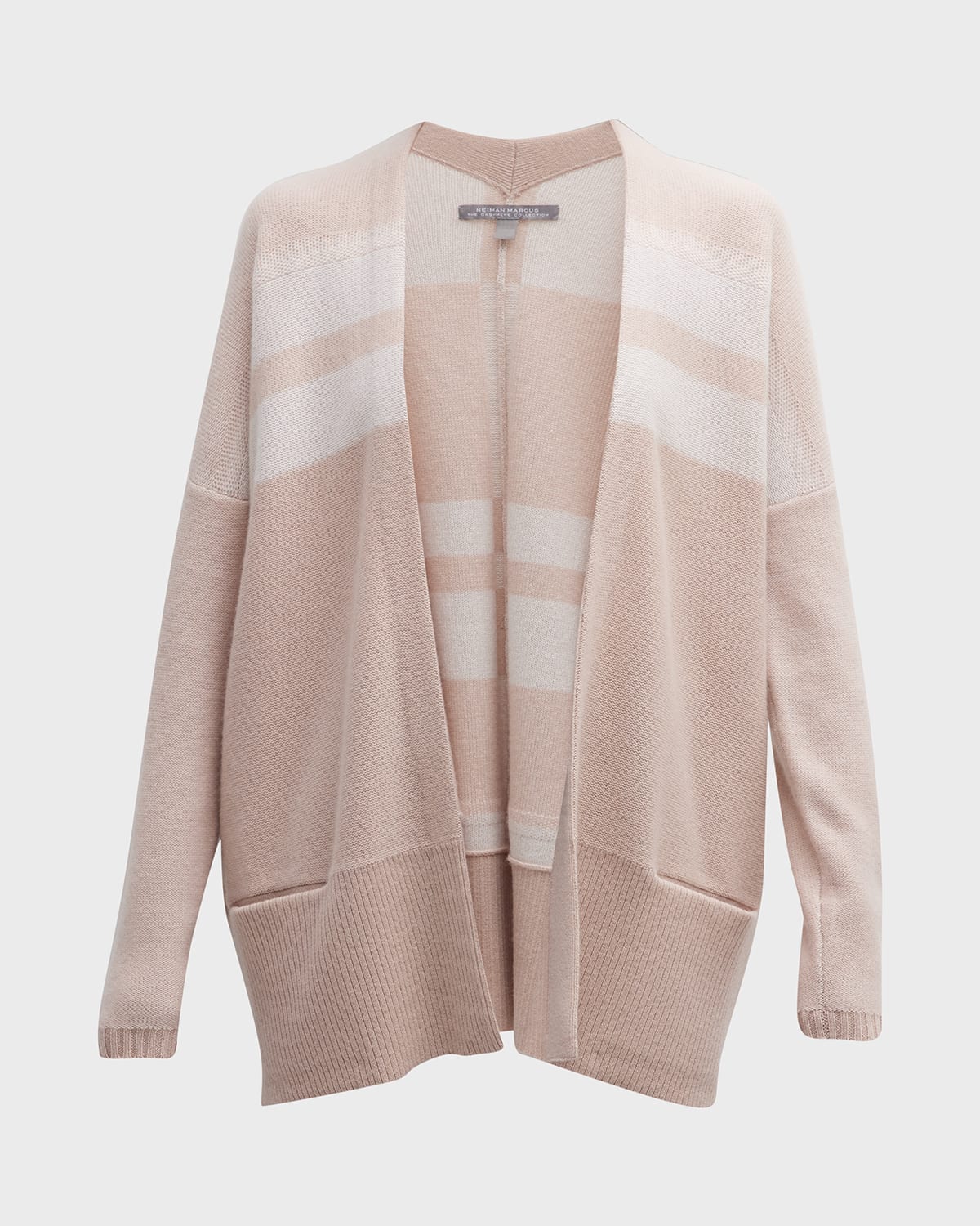 Neiman Marcus Cashmere Collection Cashmere Colorblock Open-Front ...