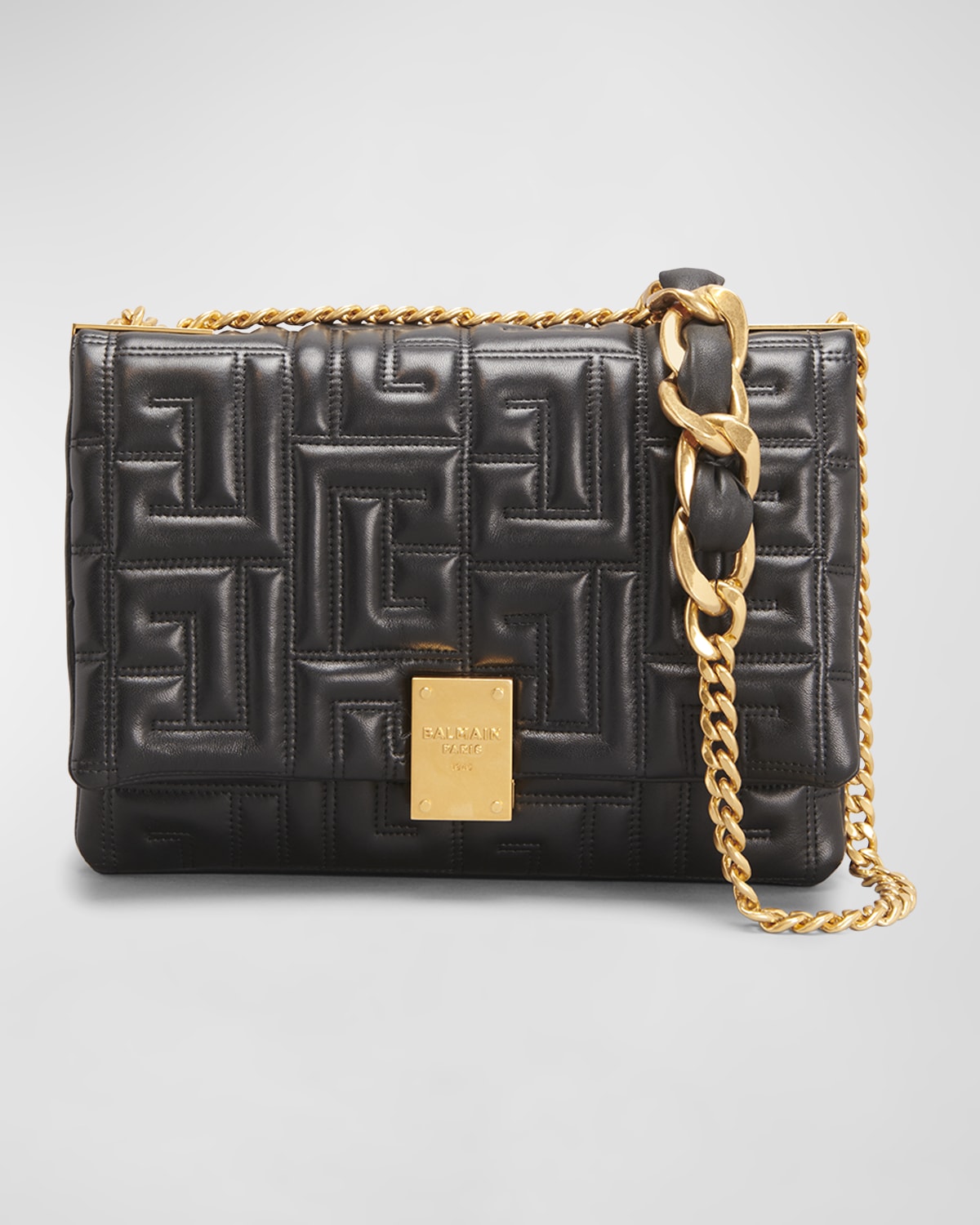 Balmain 1945 Mini Monogram Chain Shoulder Bag | Neiman Marcus