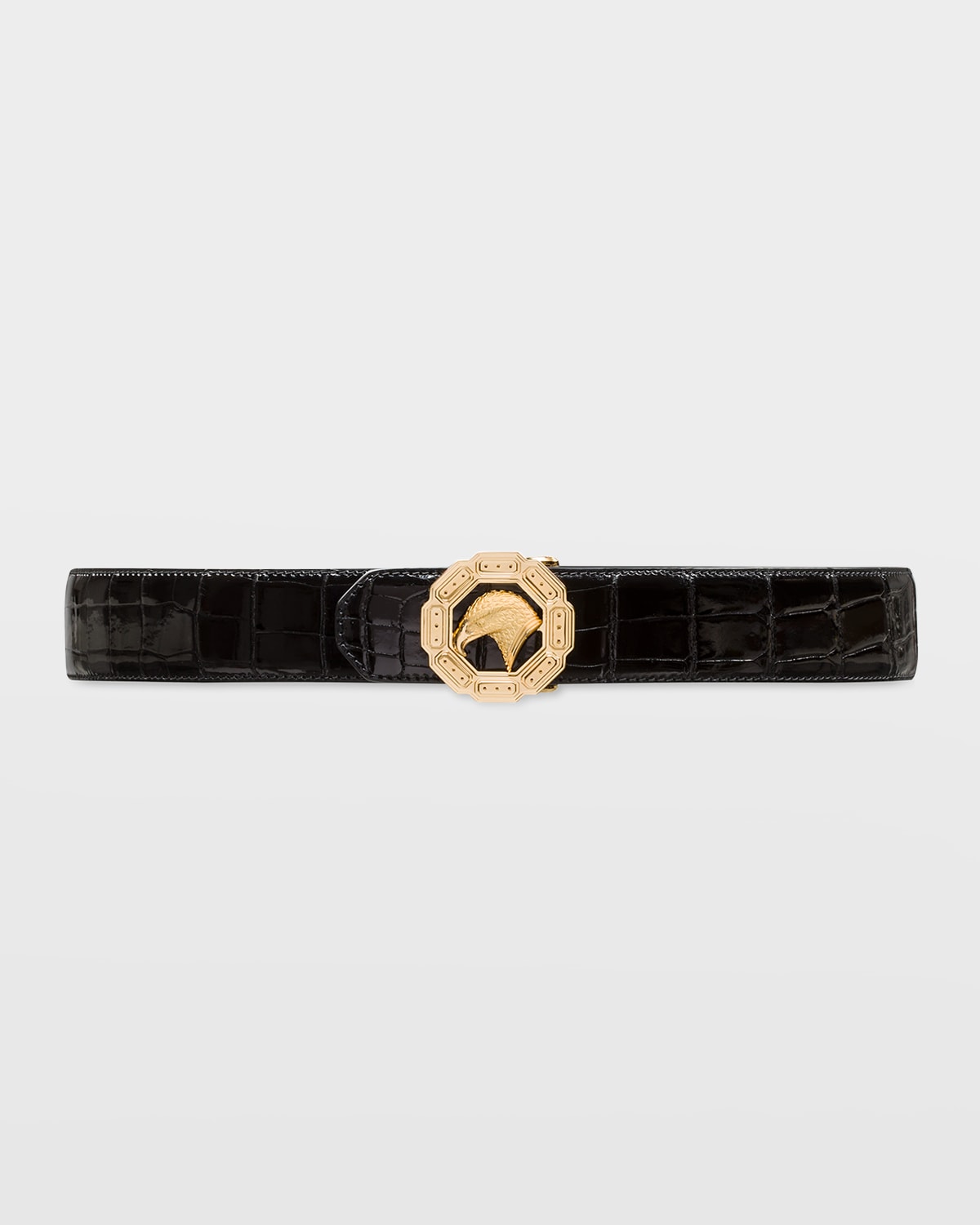 Stefano Ricci Men's Signature Eagle Crocodile Leather Belt | Neiman Marcus