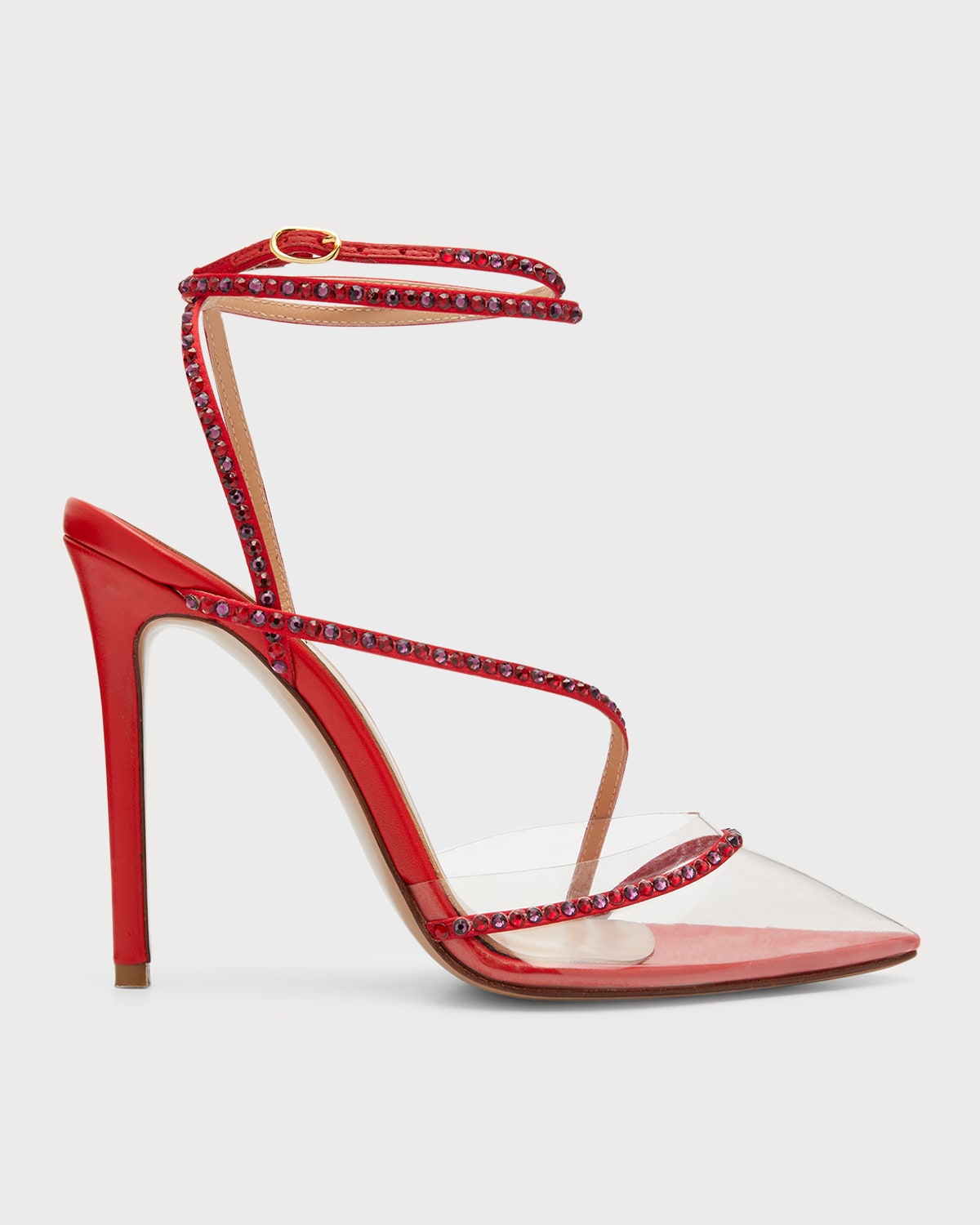 Andrea Wazen Franca Tulle Ruffle Ankle-Strap Pumps | Neiman Marcus