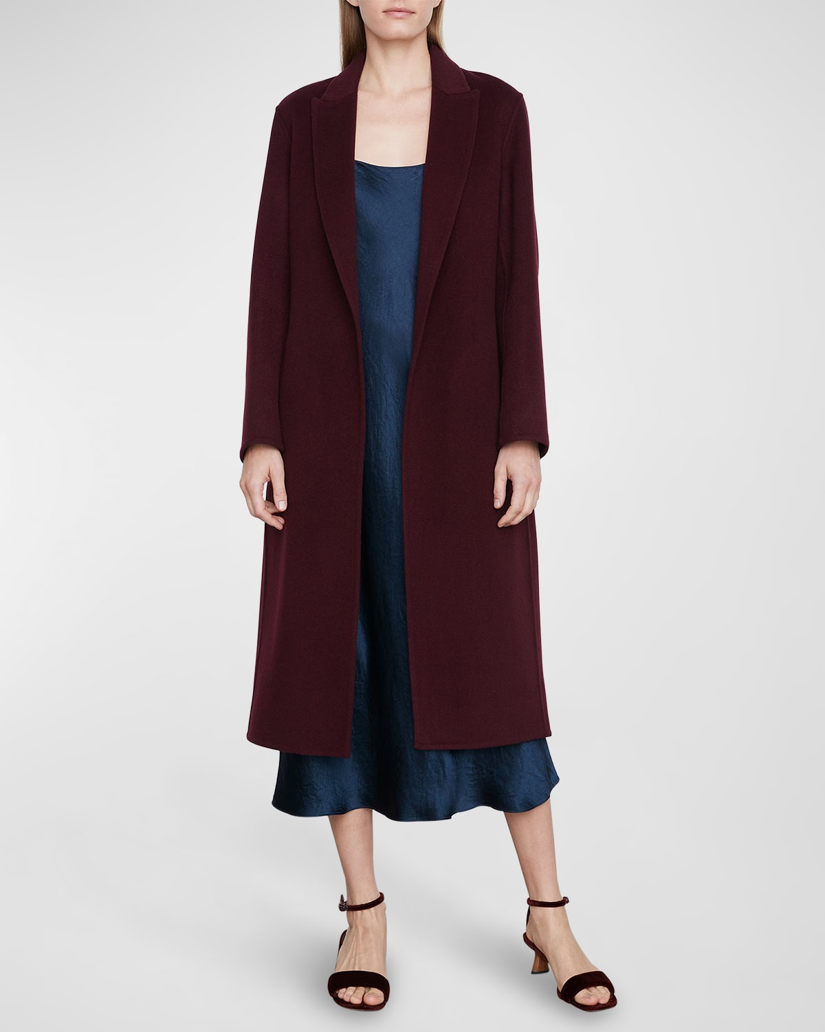 Vince Long Belted Wool-Cashmere Coat | Neiman Marcus