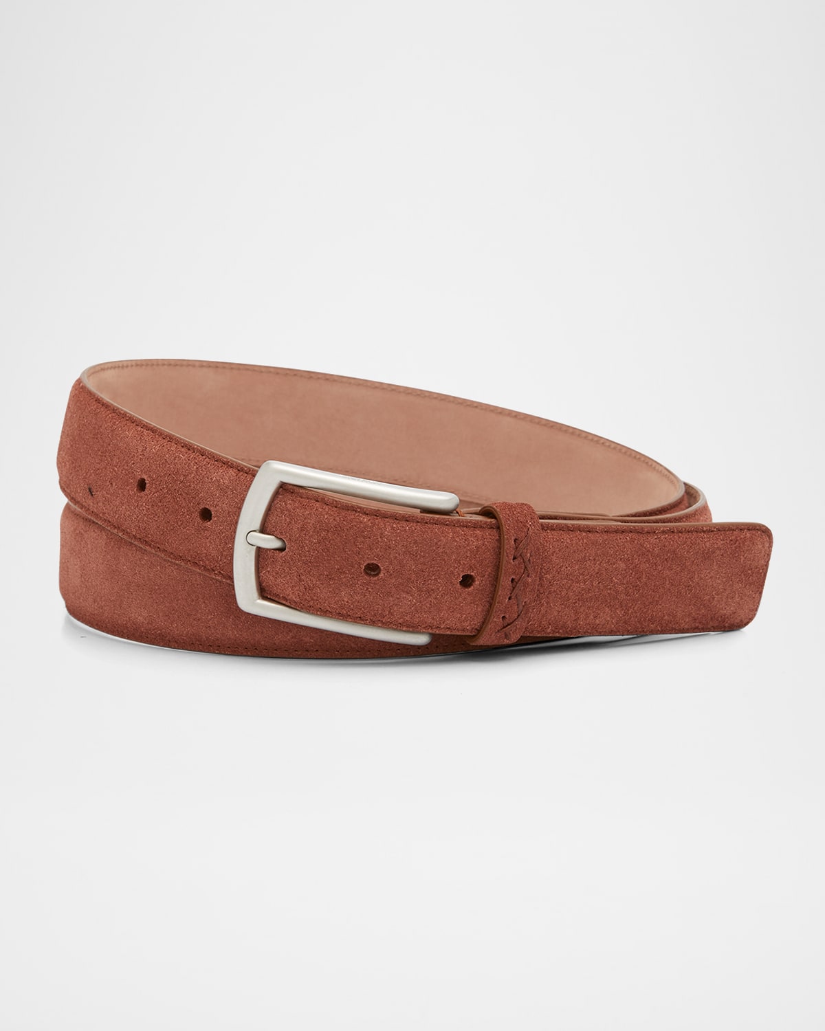 ZEGNA Men's Triple Stitch Leather Belt | Neiman Marcus
