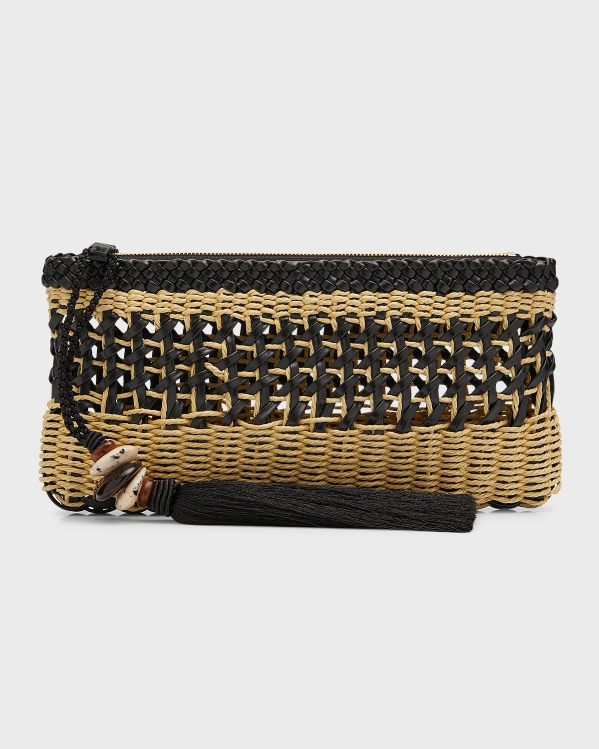 Serena Uziyel Almeria Two-Tone Woven Clutch Bag | Neiman Marcus