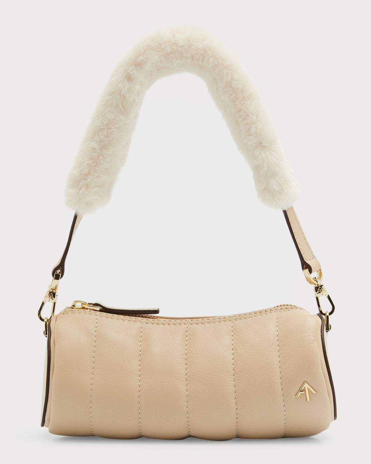 MANU ATELIER Mini Prism Faux-Fur Shoulder Bag | Neiman Marcus
