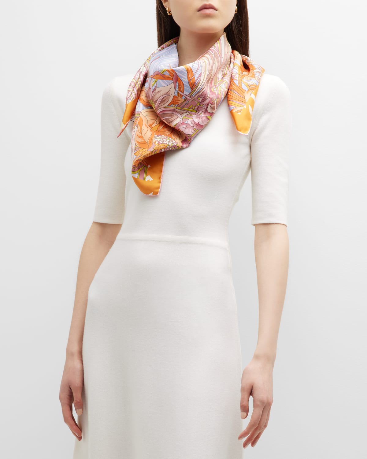 Ferragamo Ribbons Silk & Modal Square Scarf | Neiman Marcus
