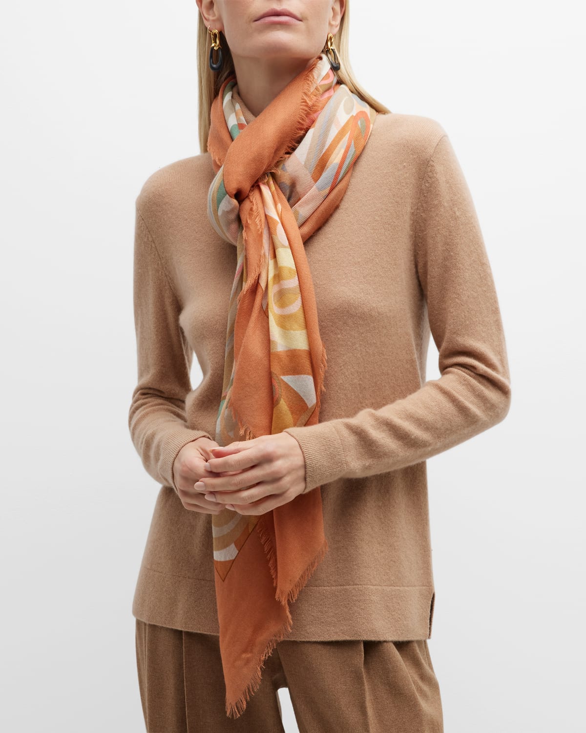 Saint Laurent Paisley Cashmere-Blend Bandana Scarf | Neiman Marcus