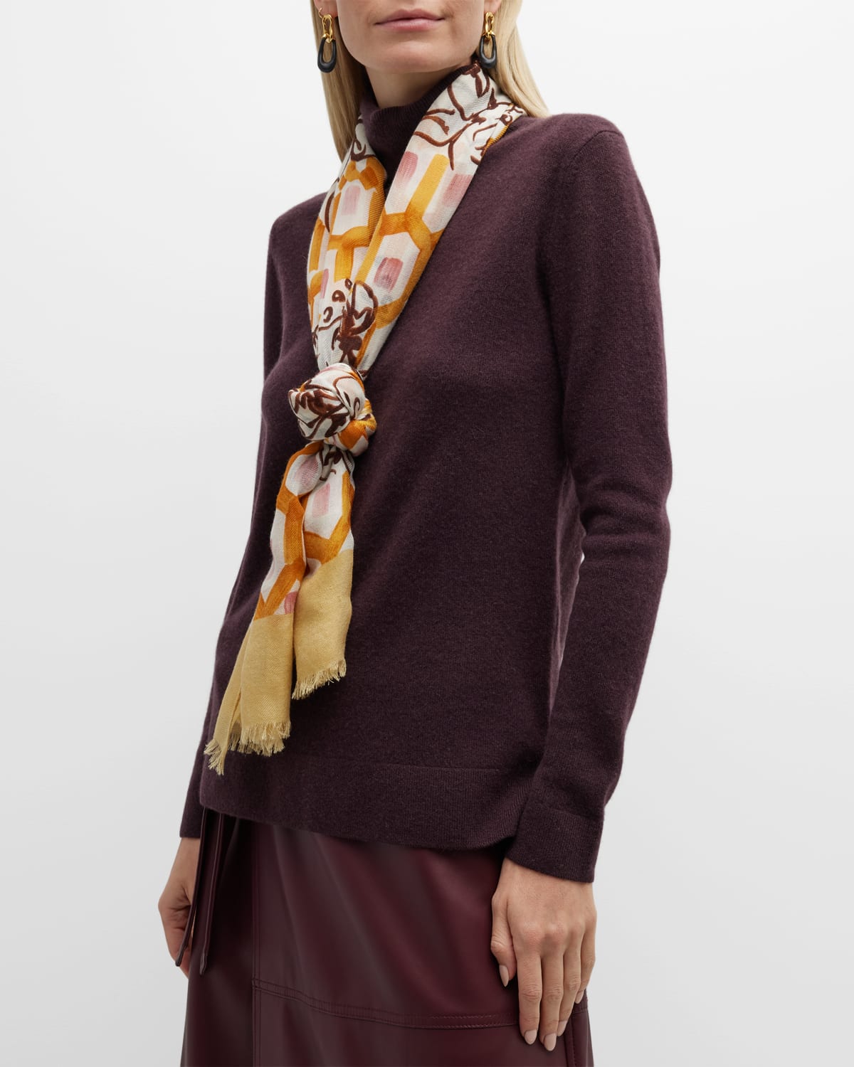 Loro Piana Cashmere Blend Fringe Scarf | Neiman Marcus