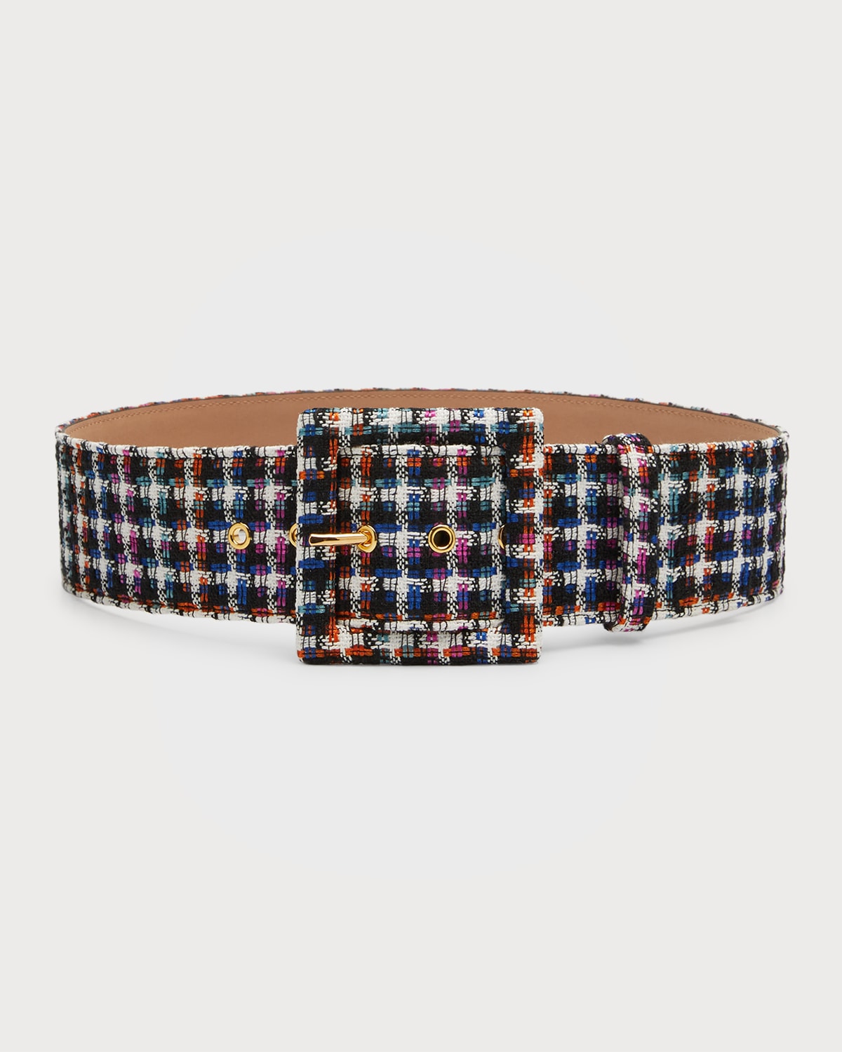 Carolina Herrera Floral-Print Square-Buckle Classic Wide Belt | Neiman ...