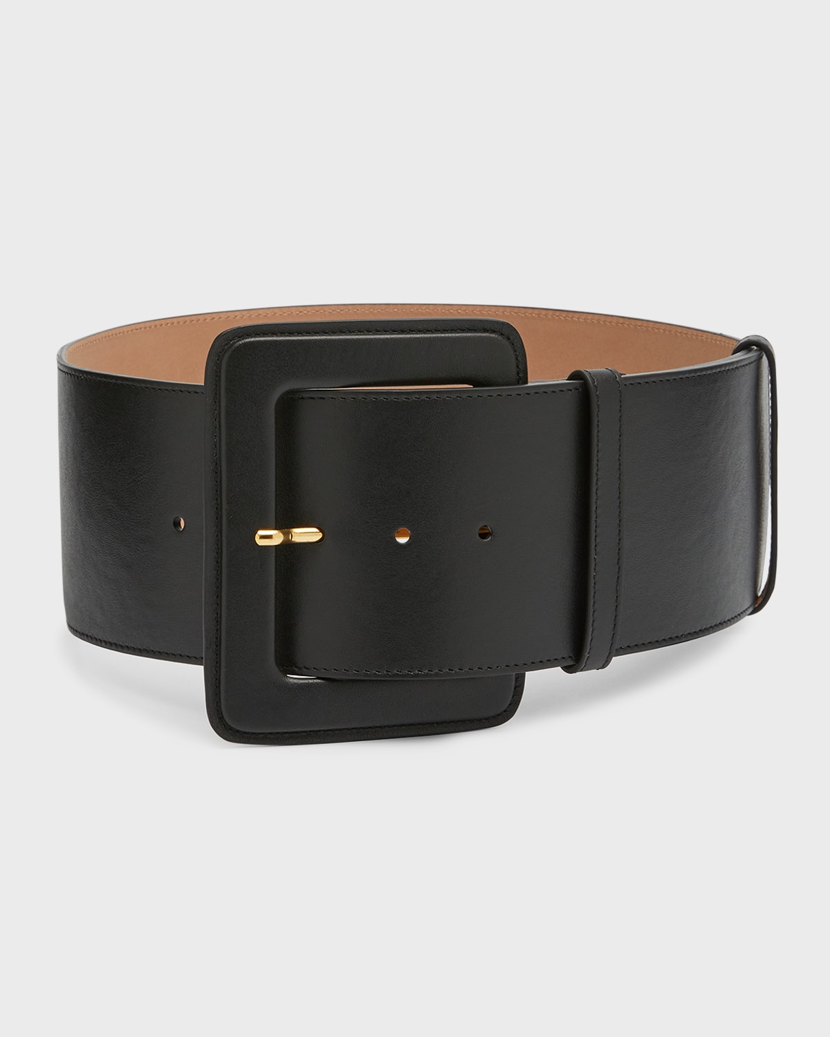 Carolina Herrera Blurry-Floral Square-Buckle Wide Belt | Neiman Marcus