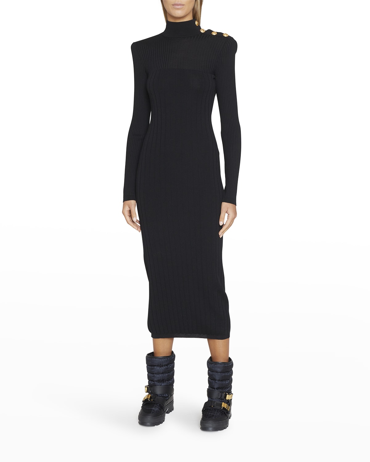 Tom Ford Turtleneck Rib Bustier Midi Dress Neiman Marcus
