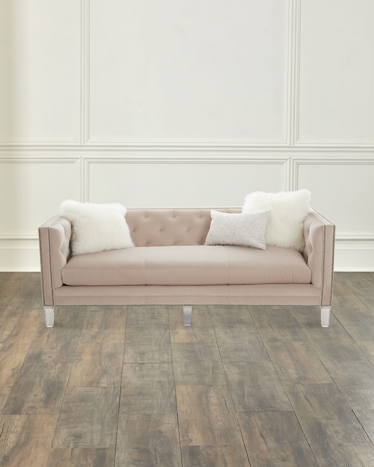 Massoud Brock Leather Sofa 90" | Neiman Marcus